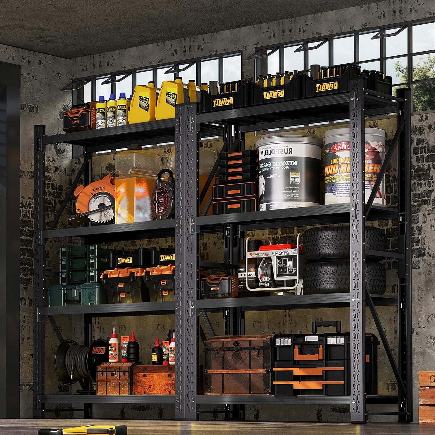 4600LBS Heavy Duty Shelving Garage Storage Shelves 78" H Metal Shelving ...