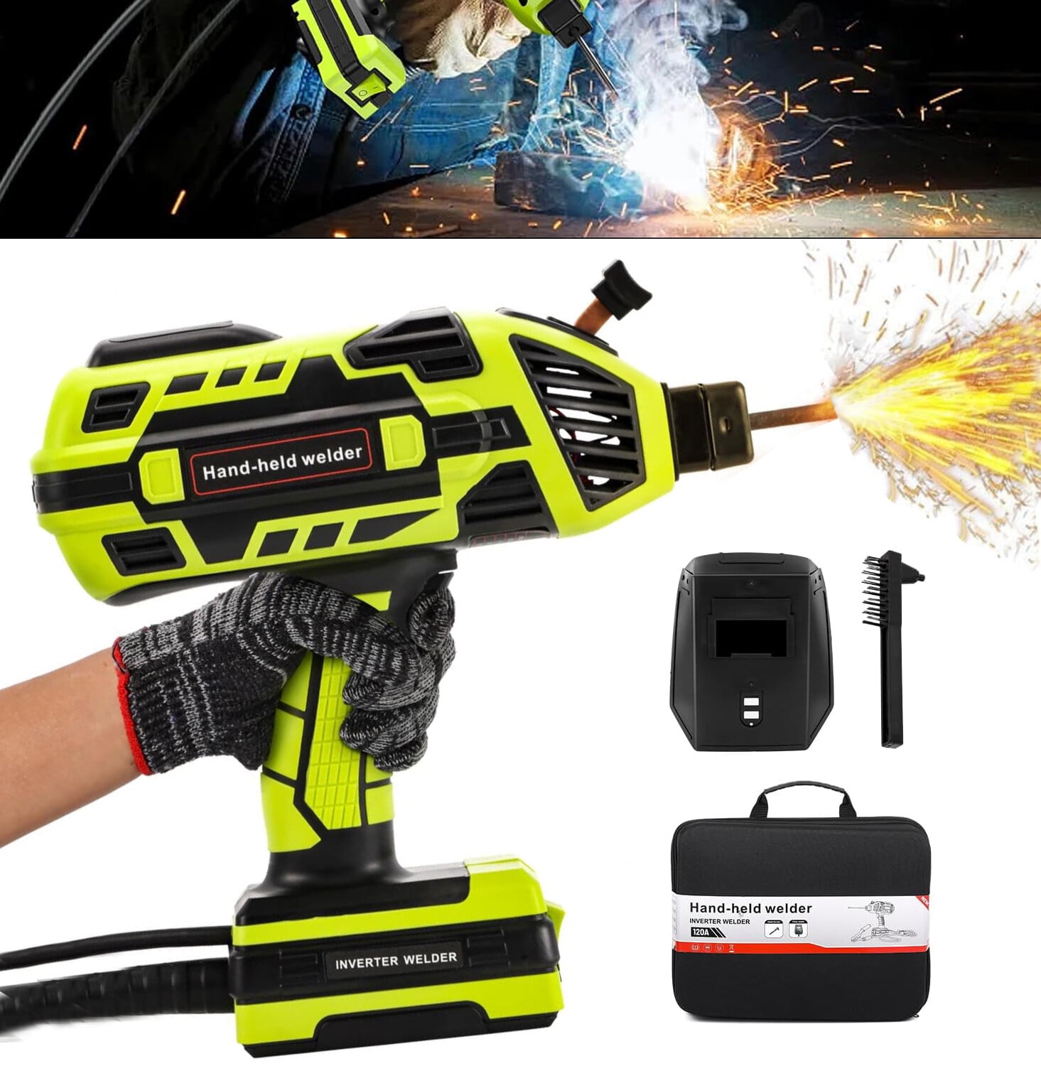 4600W 110V Hand Held Welding Machine Kit Digital Arc Welder Tool ...