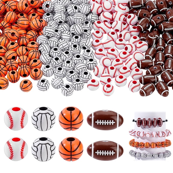 460Pcs 4 Styles Sports Craft Style Acrylic Beads Mixed Shapes Mixed ...