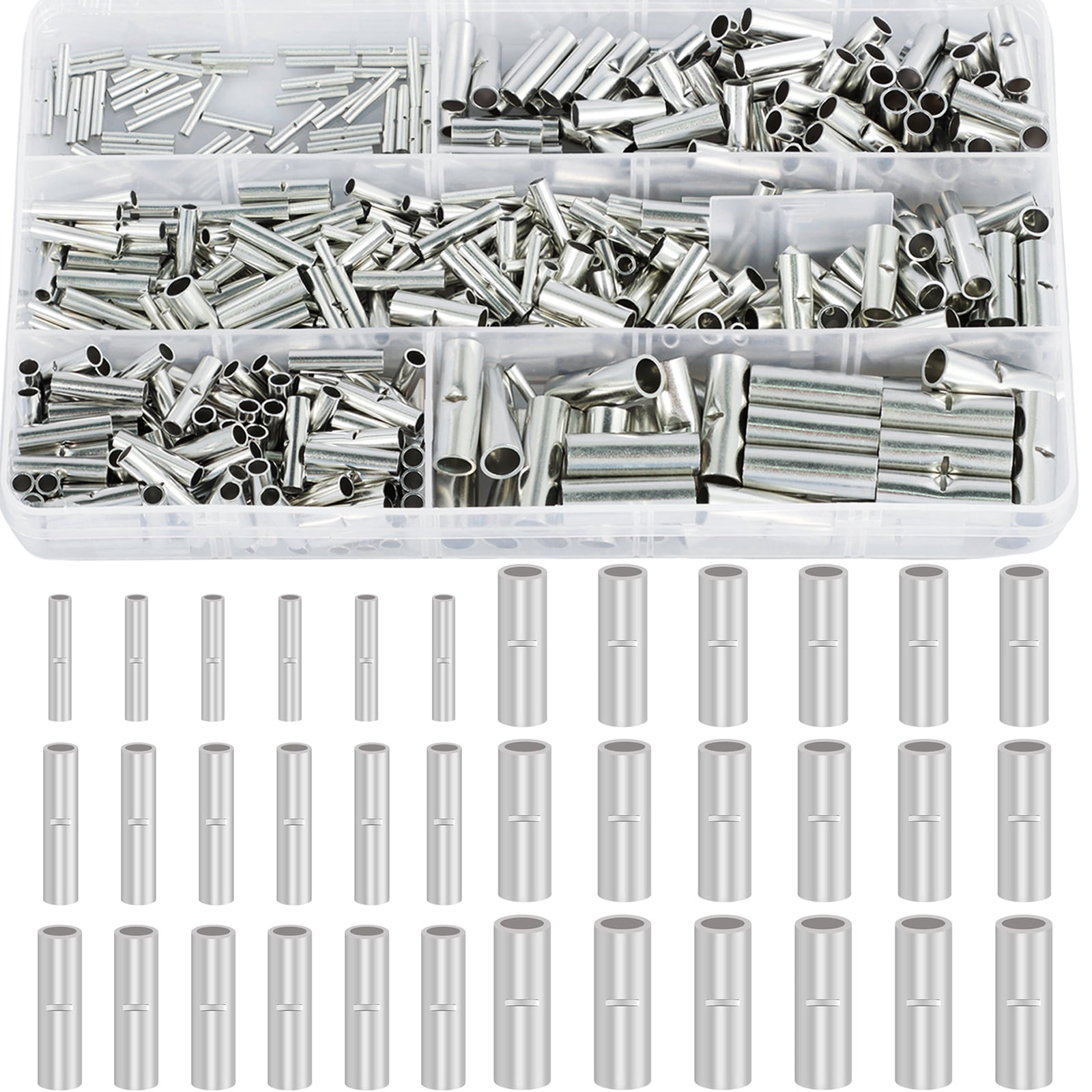 460Pcs Non Insulated Butt Connectors Kit Tinned Red Copper Uninsulated ...