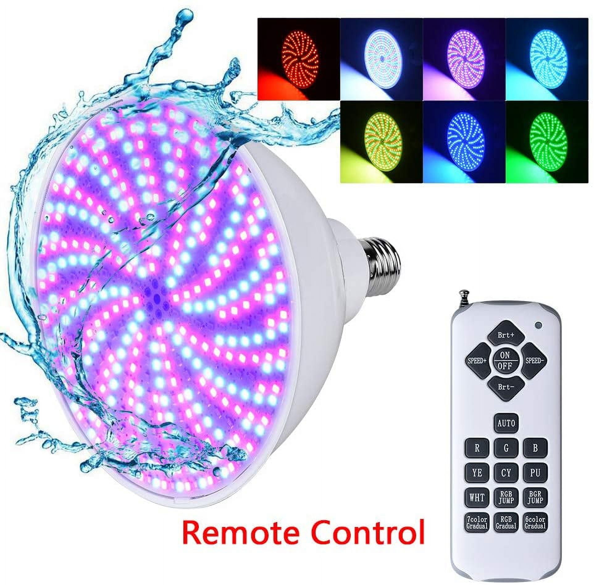 468-LED AC 120V 45W IP68 RGB Color Changing Swimming Pool Light Bulb ...