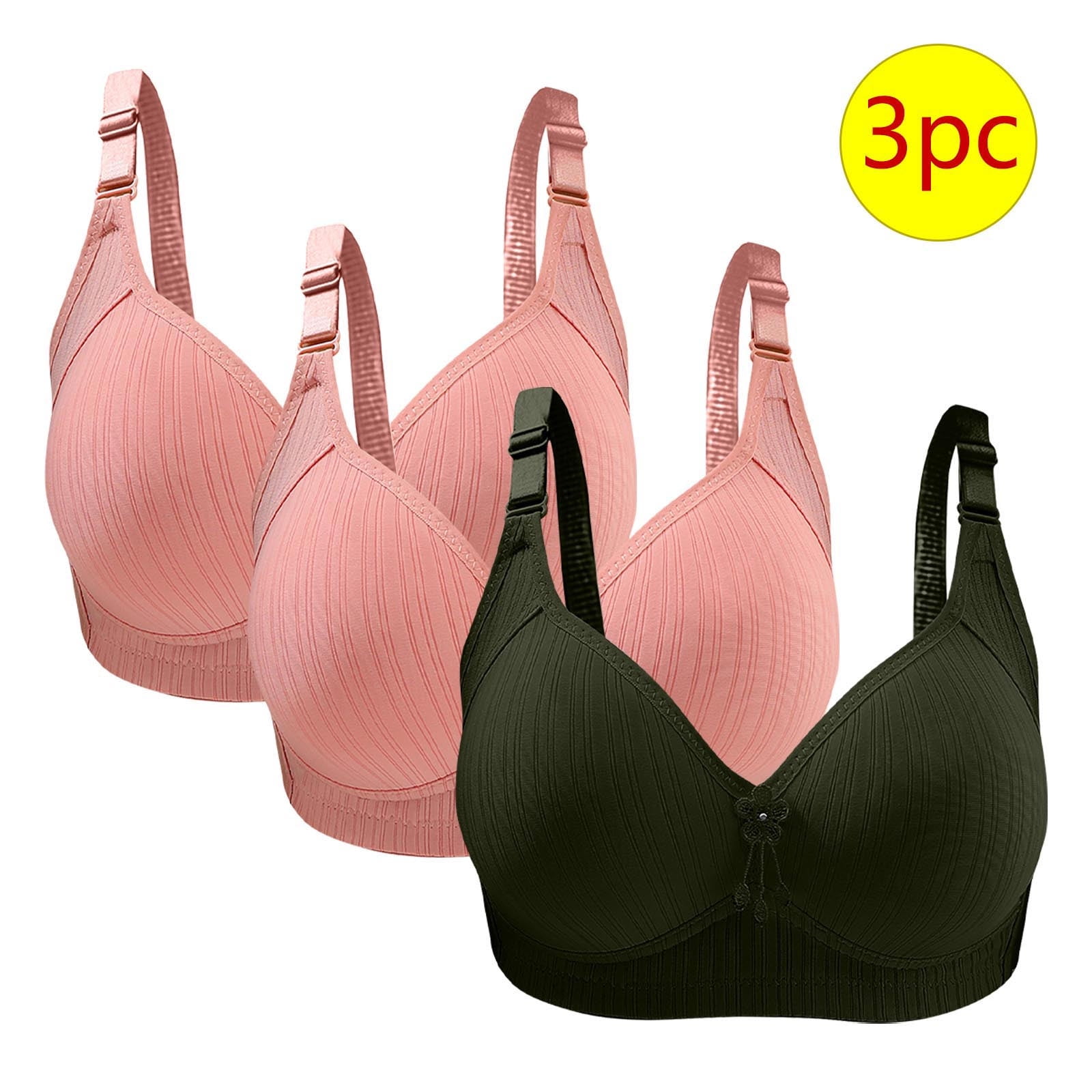 46C Wireless Bras for Plus Size Women 3 Pack 44D Underwire Bras for ...