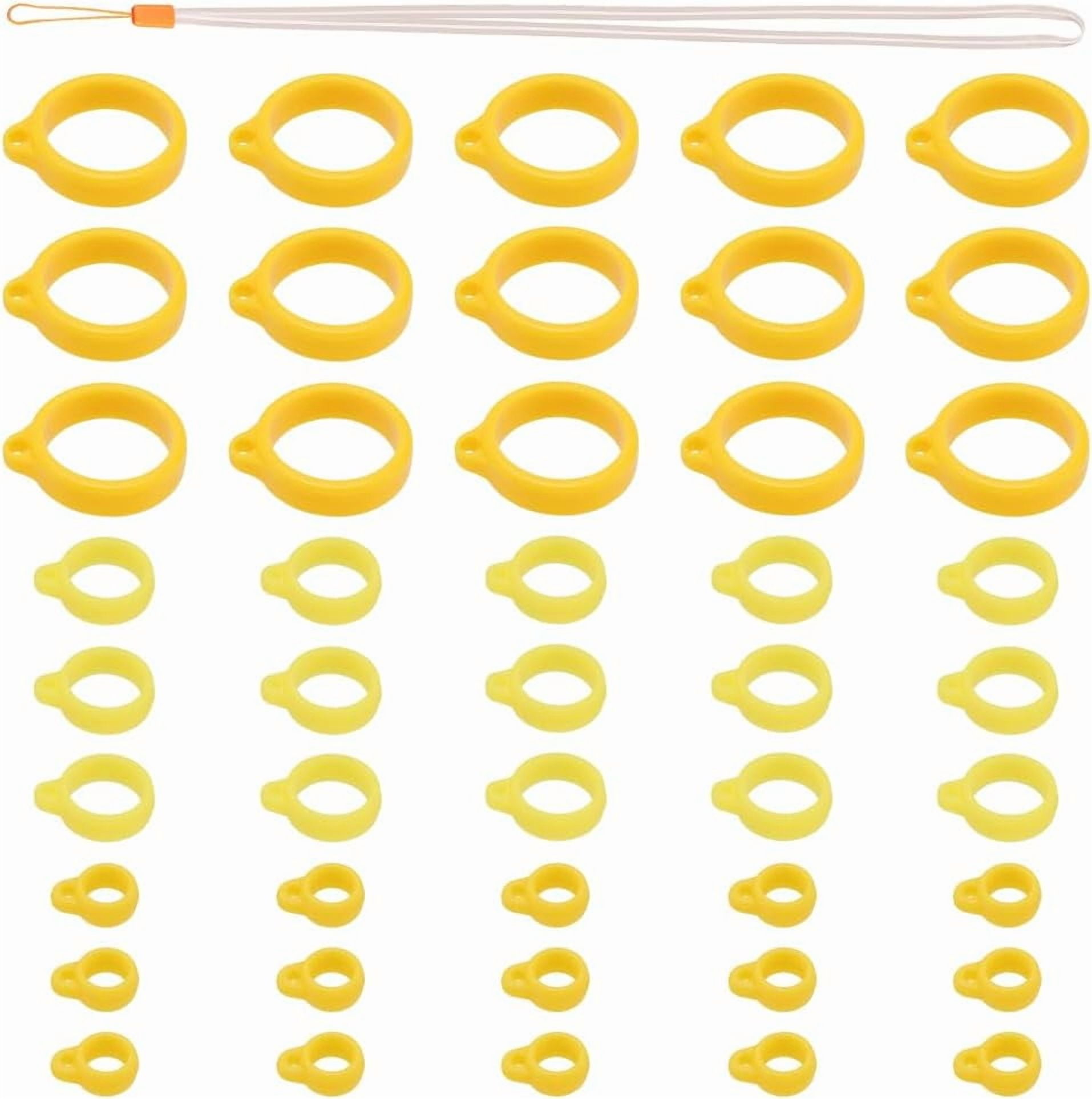 46PCS 3 Sizes Yellow Necklace Lanyard Set Including 45PCS 8/13/20.5mm ...