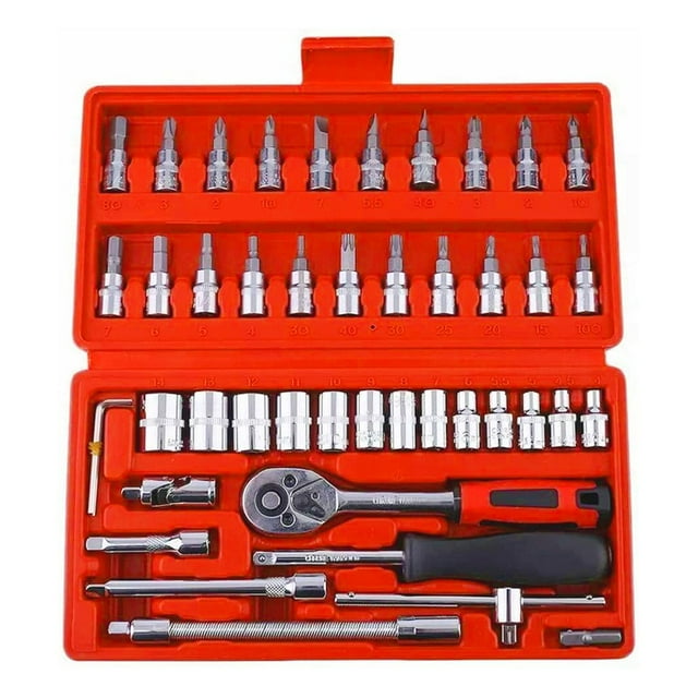 46pcs Socket Wrench Tool Set For Vehicle Maintenance And Repair