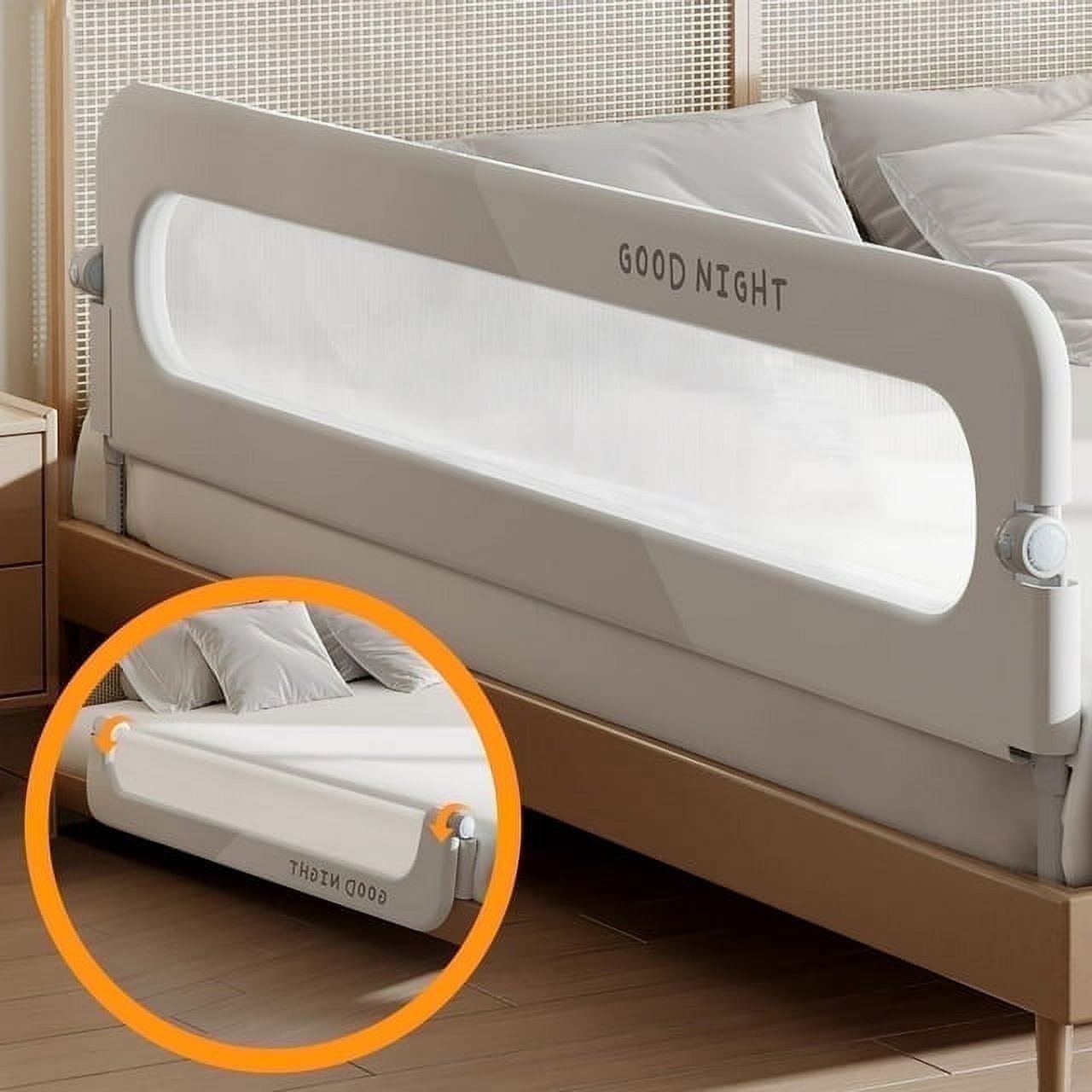 Universal Kids Bed Guardrail, 46in Adjustable Height Baby Safety Rails ...