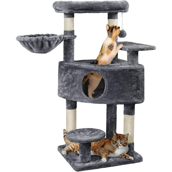 46in Cat Tree for Indoor Cats, Cat Tower with Spacious Condos ...