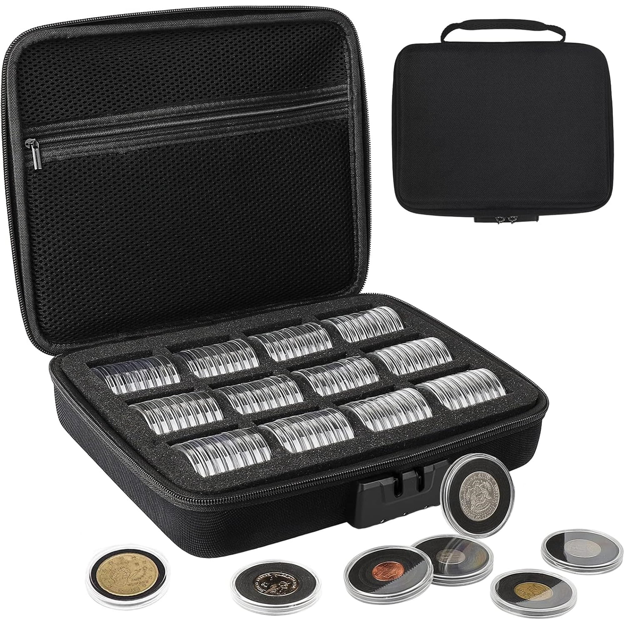46mm Coin Capsules with 11 Sizes Foam Gasket and Plastic Storage ...