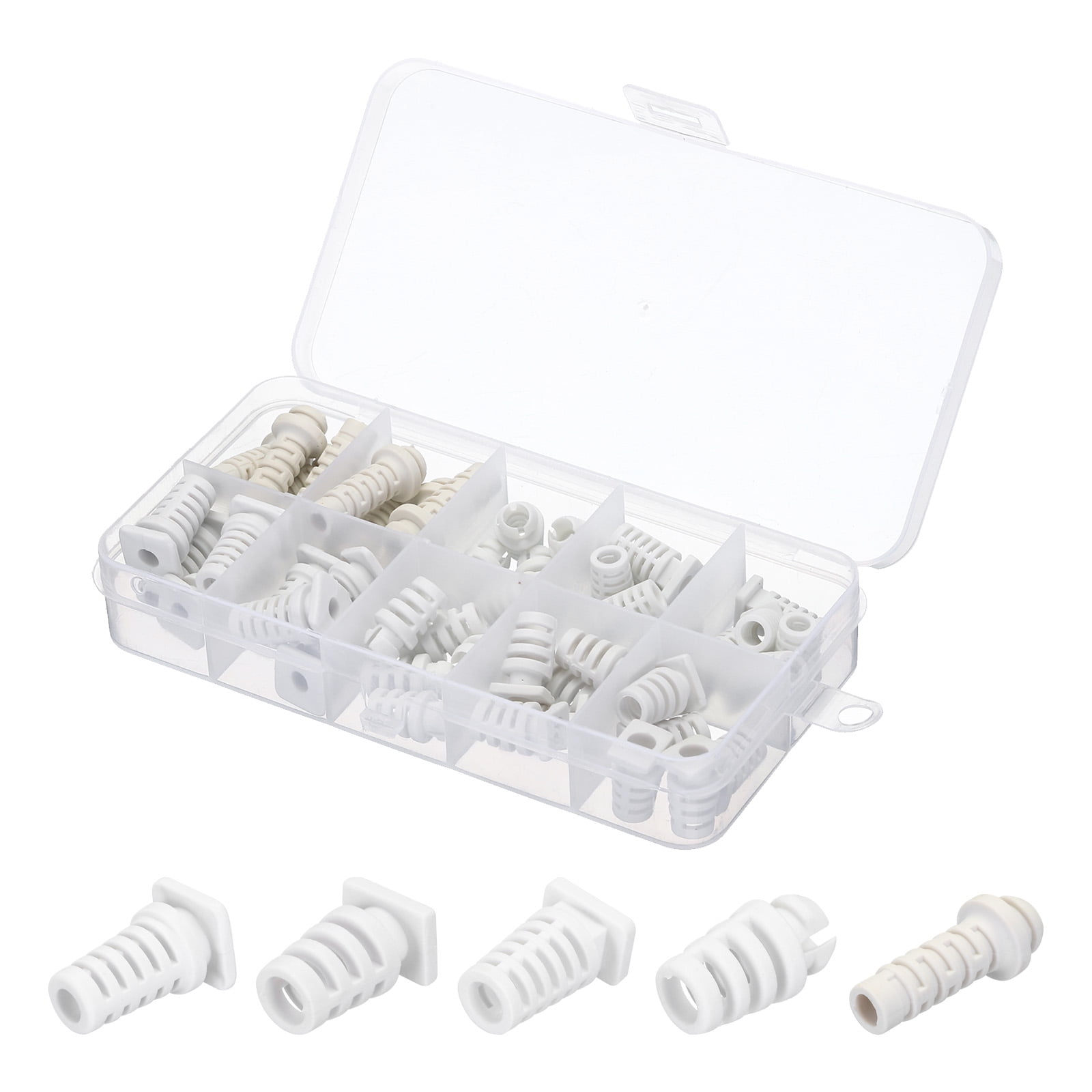 46pcs Strain Relief Cord Connector Assortment Cable Bushing Boot Sleeve ...