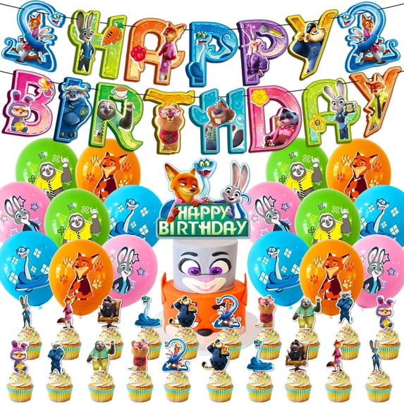 46pcs cartoon themed children's birthday party decorations, including ...