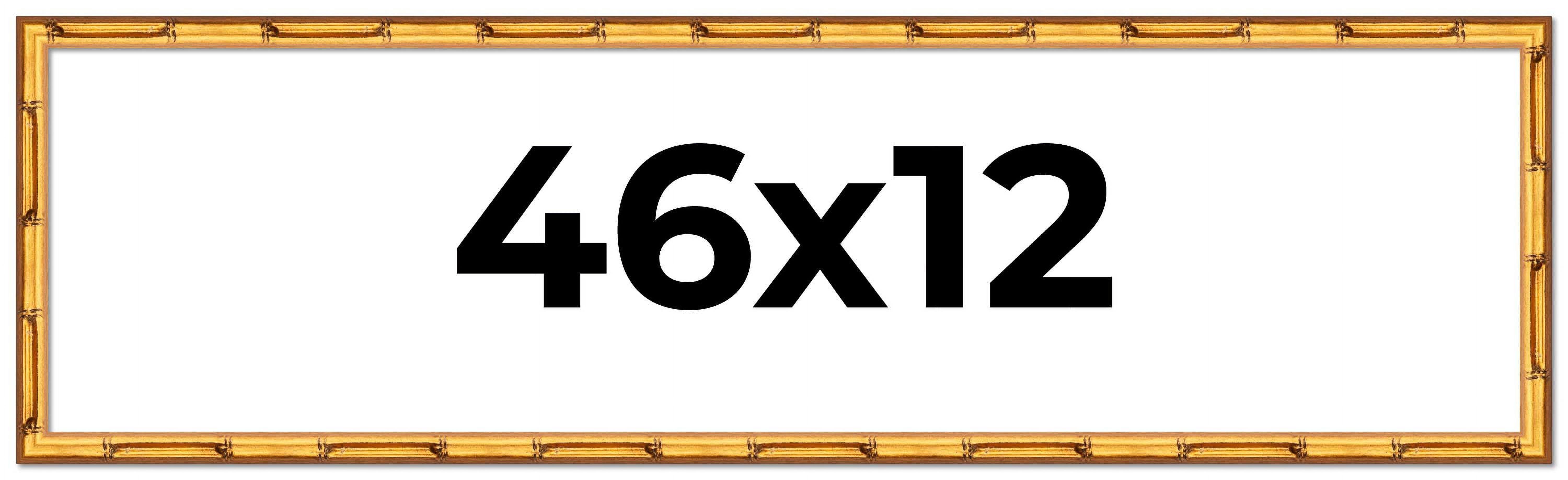 46x12 Frame Gold Bamboo Solid Wood Picture Frame | 1 Inch Moulding ...