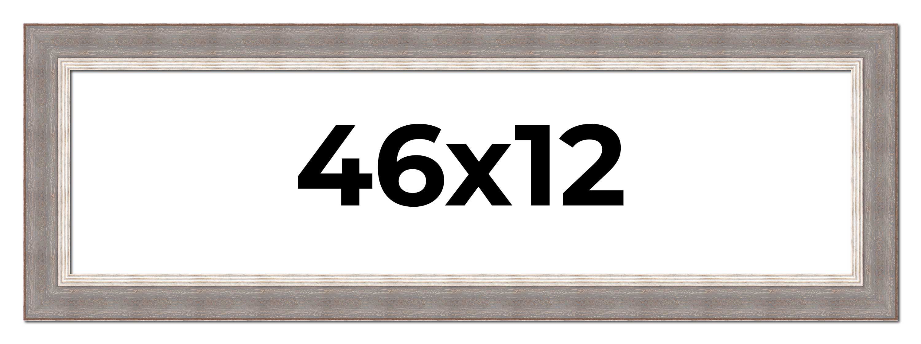 46x12 Frame Grey Real Wood Picture Frame Width 2.75 Inches | Interior ...