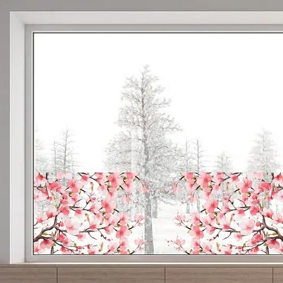 46x15/116x38cm Large Cherry Blossom Floral Window Clings Double Sided ...