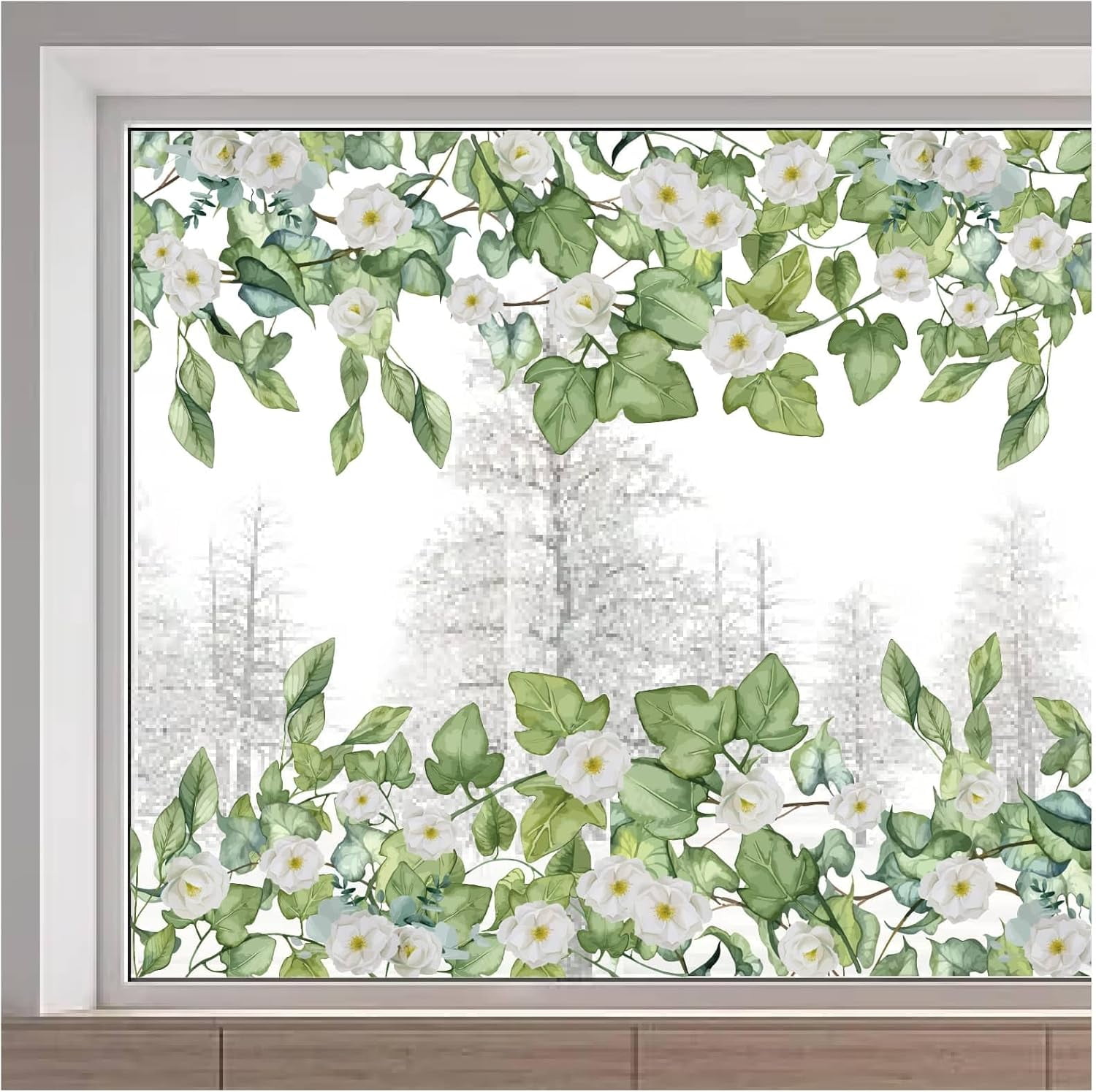 46x15"/116x38cm Large Hanging Green Vine Wall Decal Stickers Double ...
