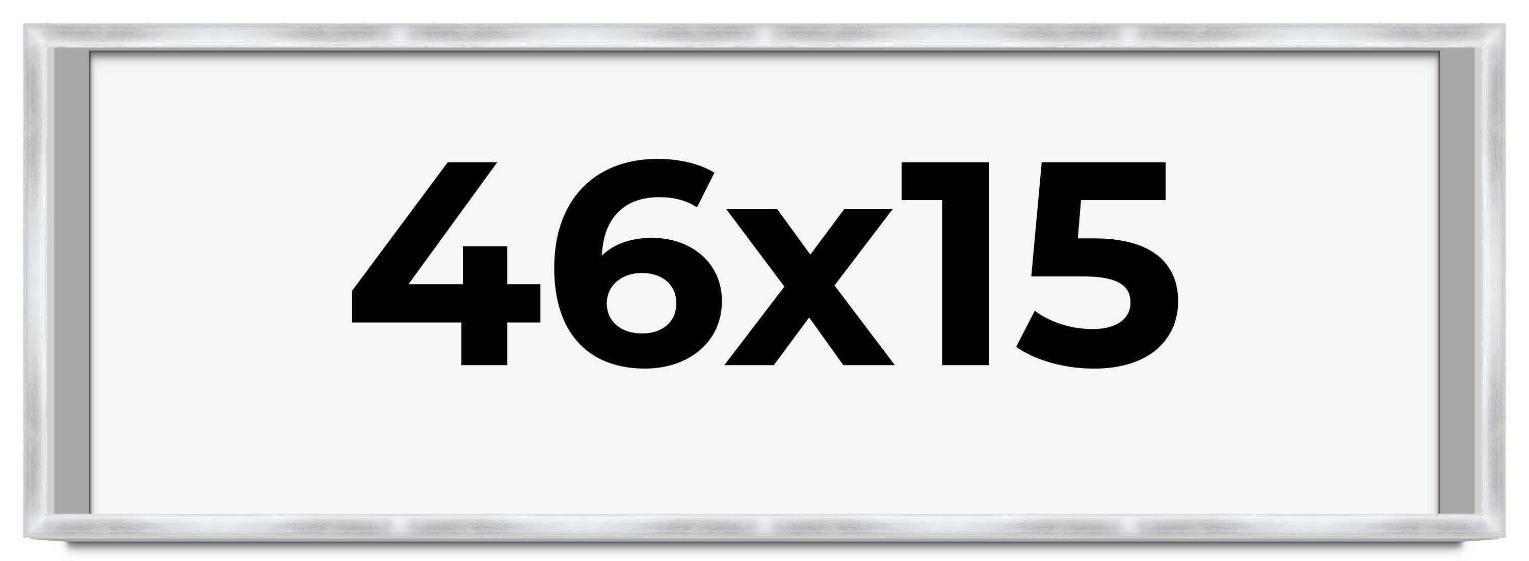 46x15 Frame Silver Whitewashed Wood Grain Solid Wood Shadow Box | 0.75 ...