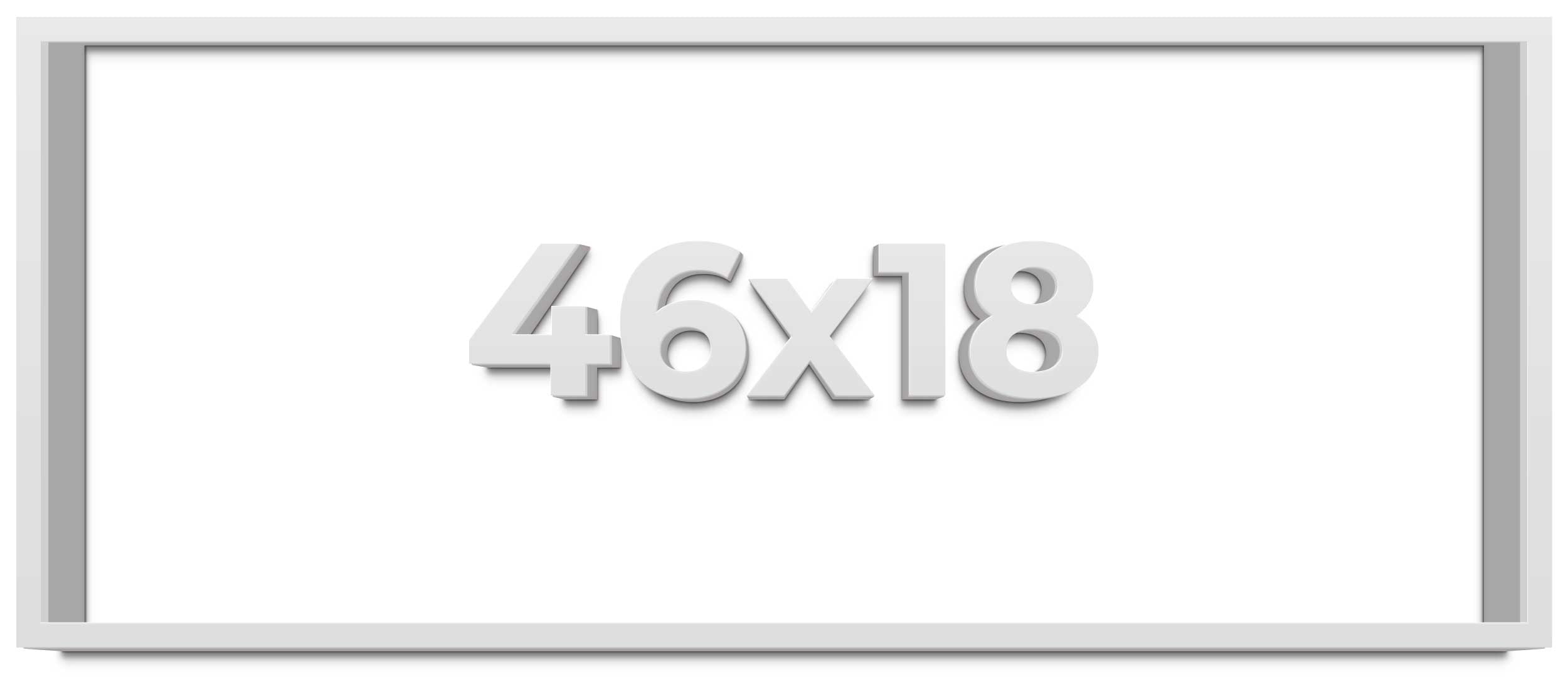 46x18 Shadow Box Frame White | 1 Inches Deep Real Wood Contemporary ...
