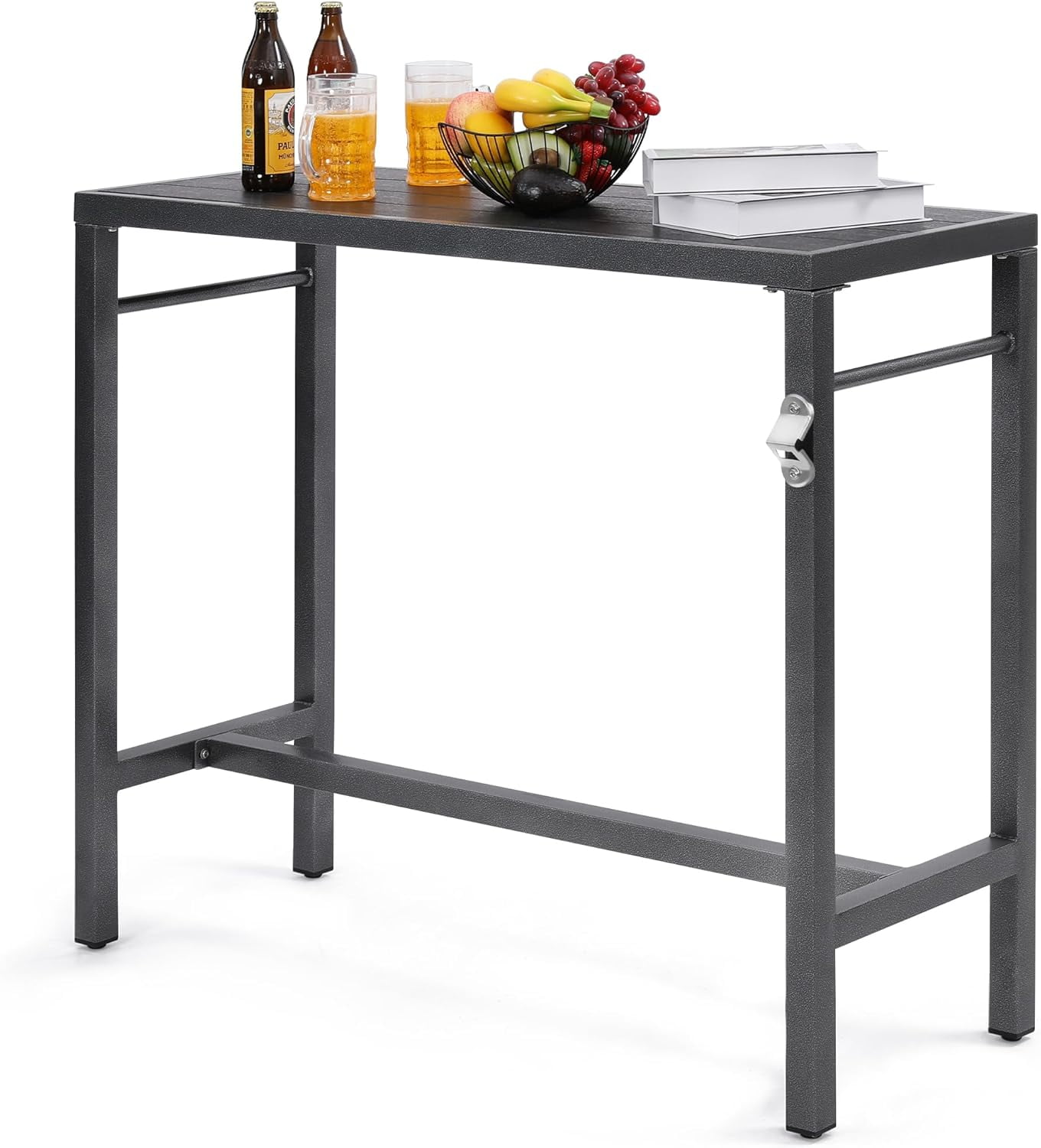 46x39x17 Patio Extra Wide Long Counter Height Bar Table with Weather ...