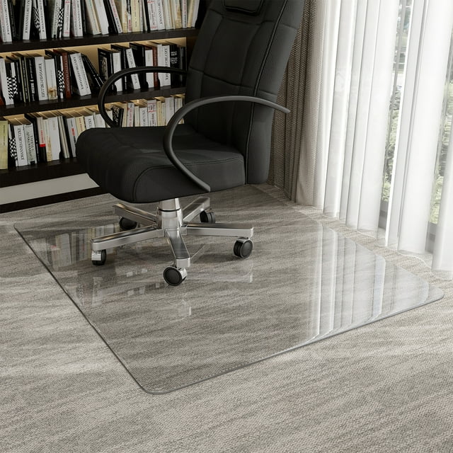 Free Shipping! 46x55 Tempered Glass Office Chair Mat - Walmart.com