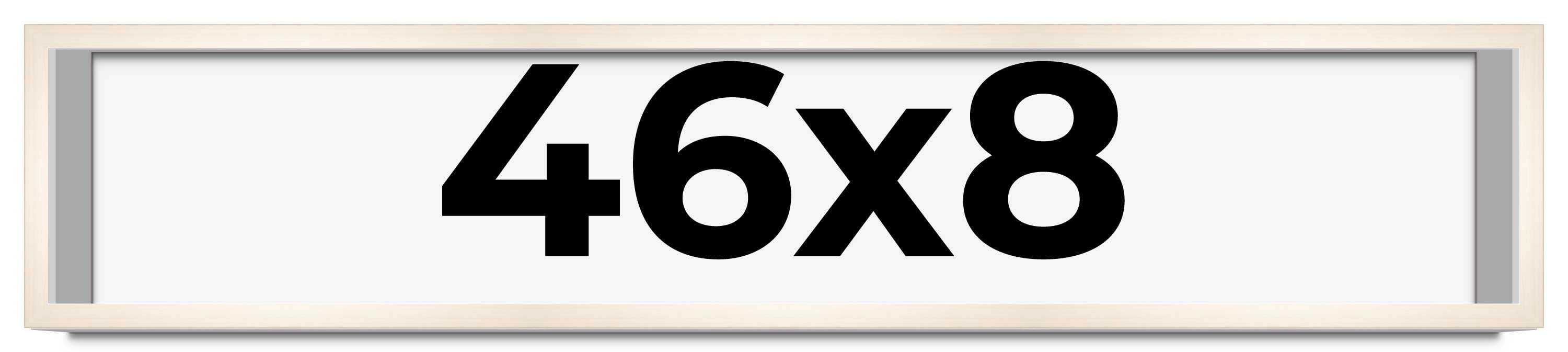 46x8 Frame White Wash Solid Wood Picture Frame | 0.75 Inch Moulding ...