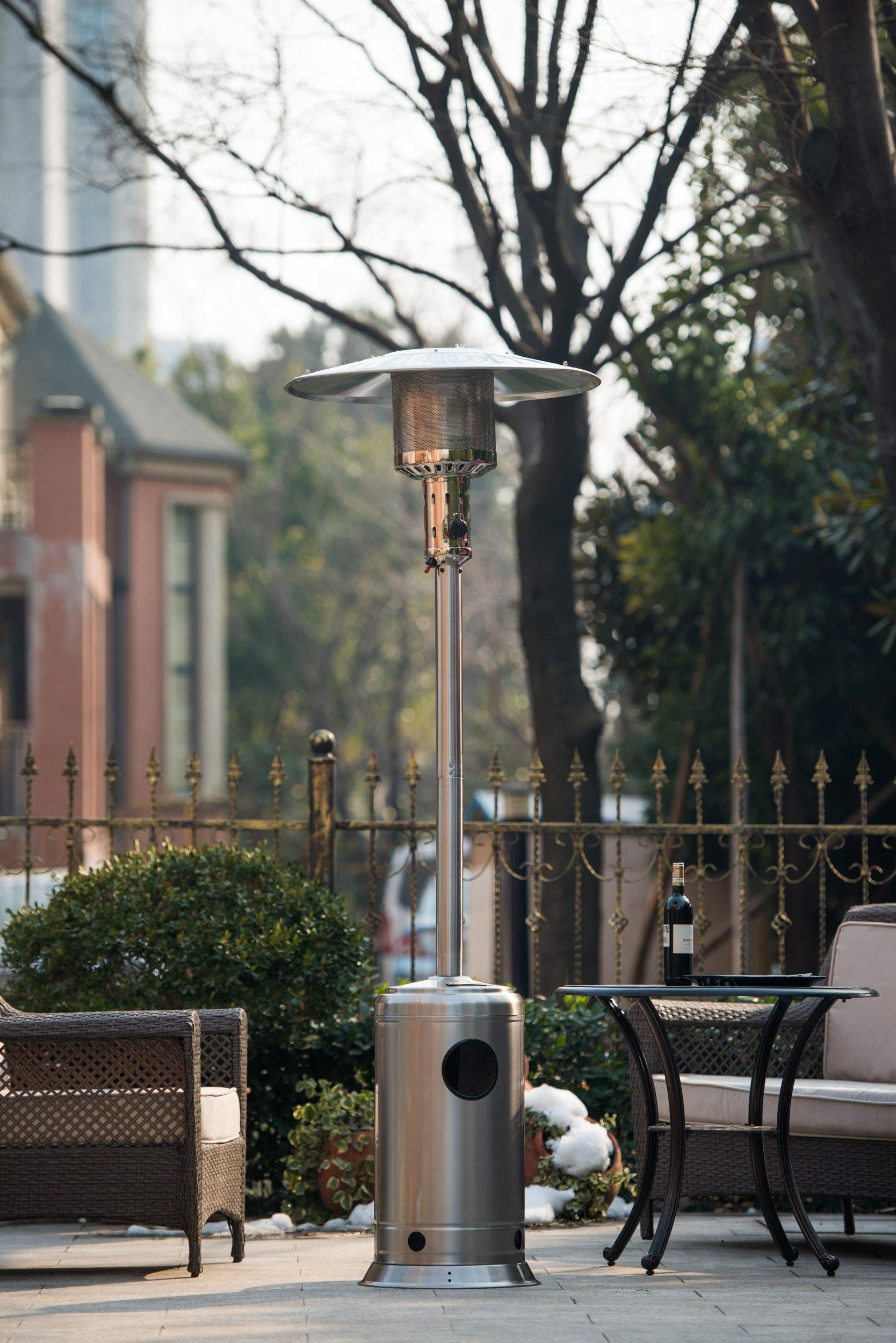 47,000 BTU Patio Heater with Wheels, Powerful Outdoor Propane Heater ...