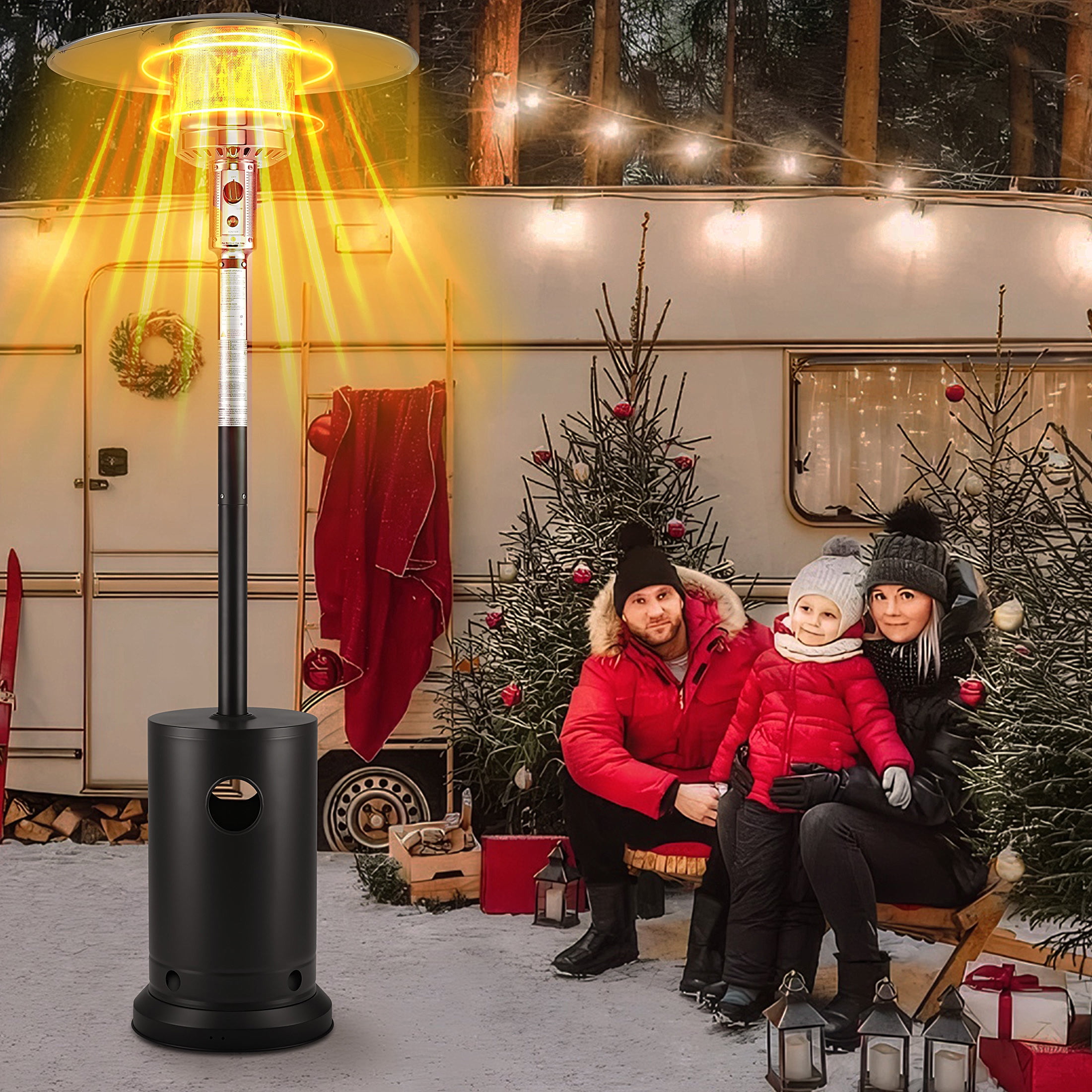 48,000 BTU Propane Patio Heater, Outdoor Heater with Table Design ...