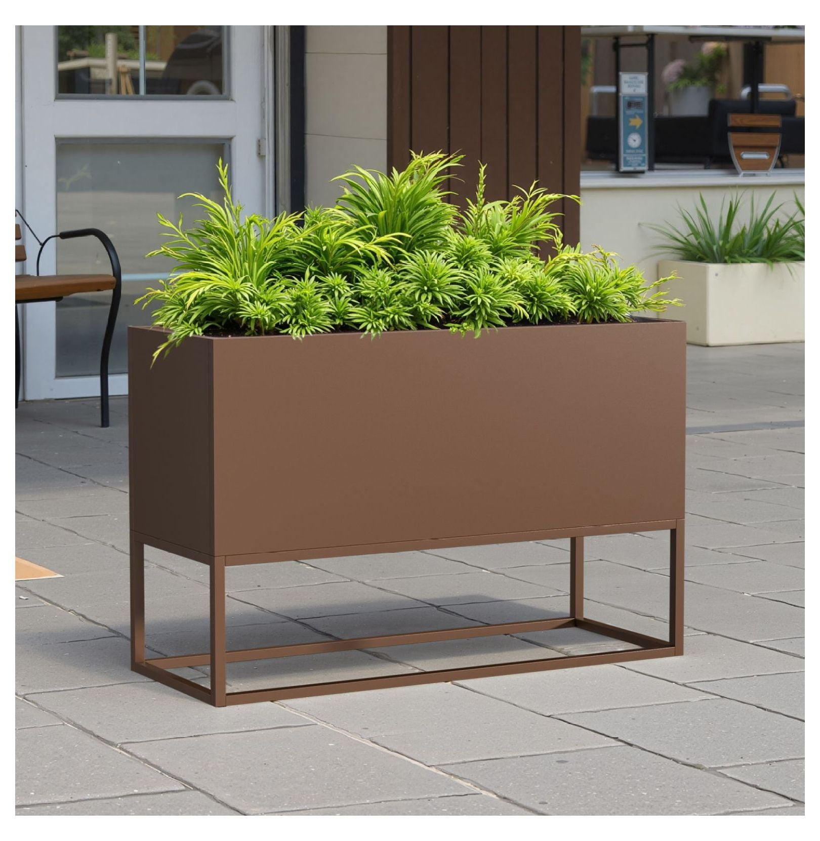 47*18*18 inch Large Mental Rectangular Planter with Shelves and ...