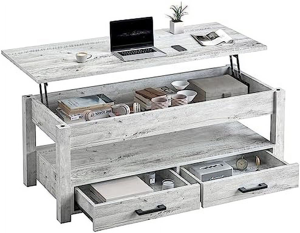 47.2" Large Lift Top Coffee Table Extra Large Coffee Table with Drawers ...