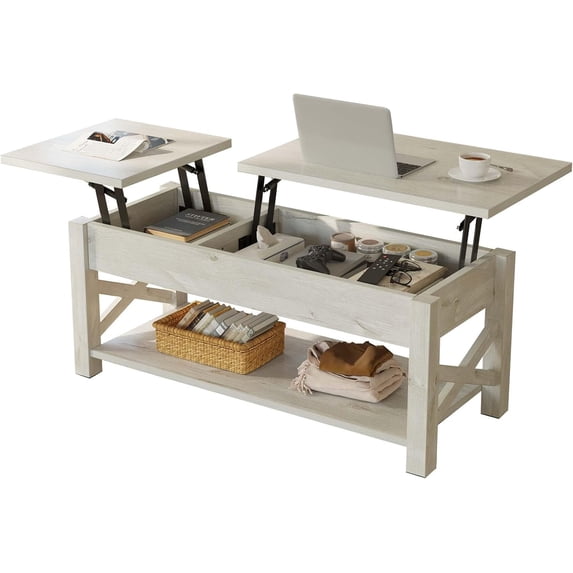 47.2" Lift Top Coffee Table with Hidden Compartment, 2 Way Lift Top ...