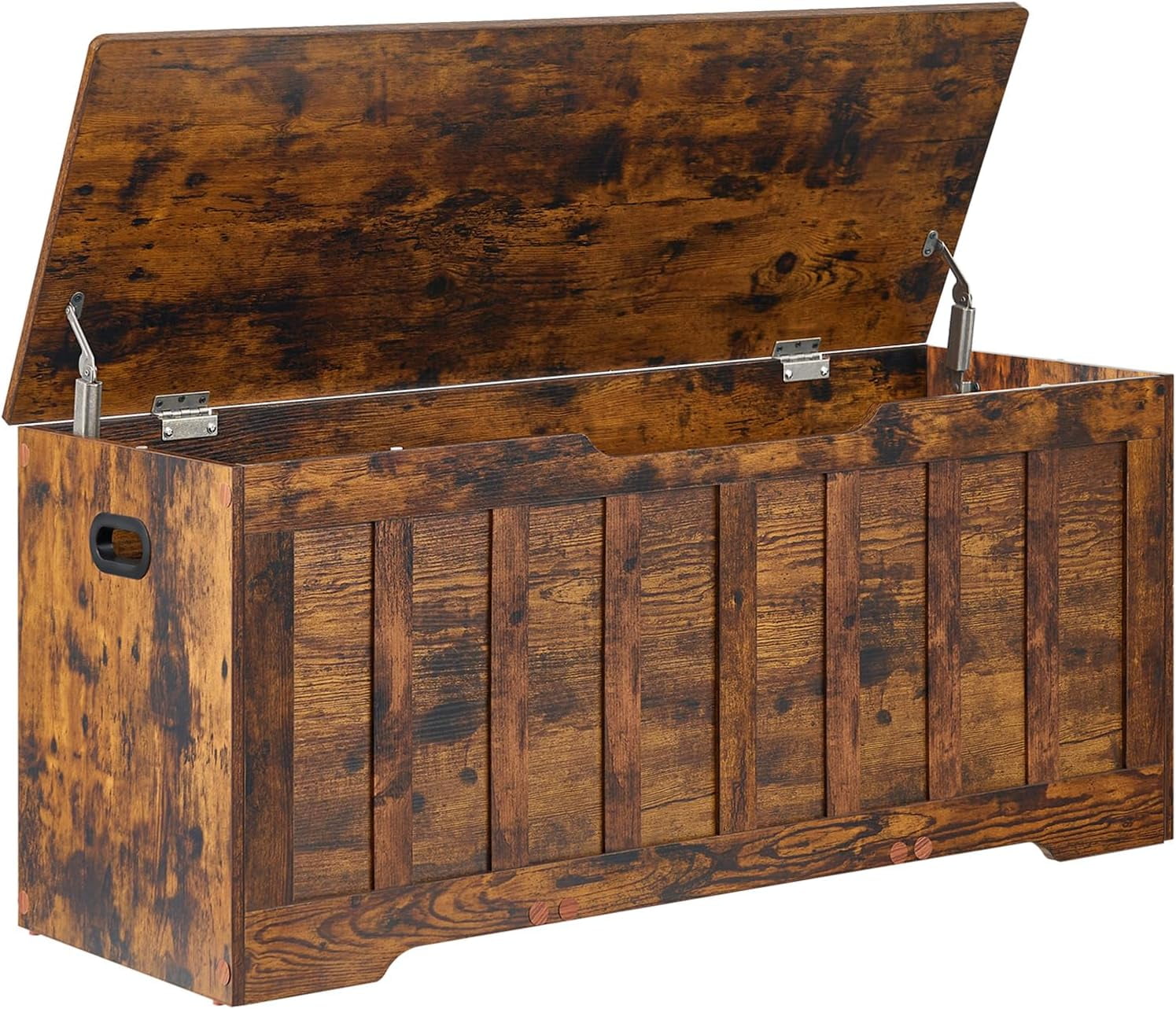 47.2" Storage Chest Extra Large Storage Trunk with 2 Hinges Wooden ...