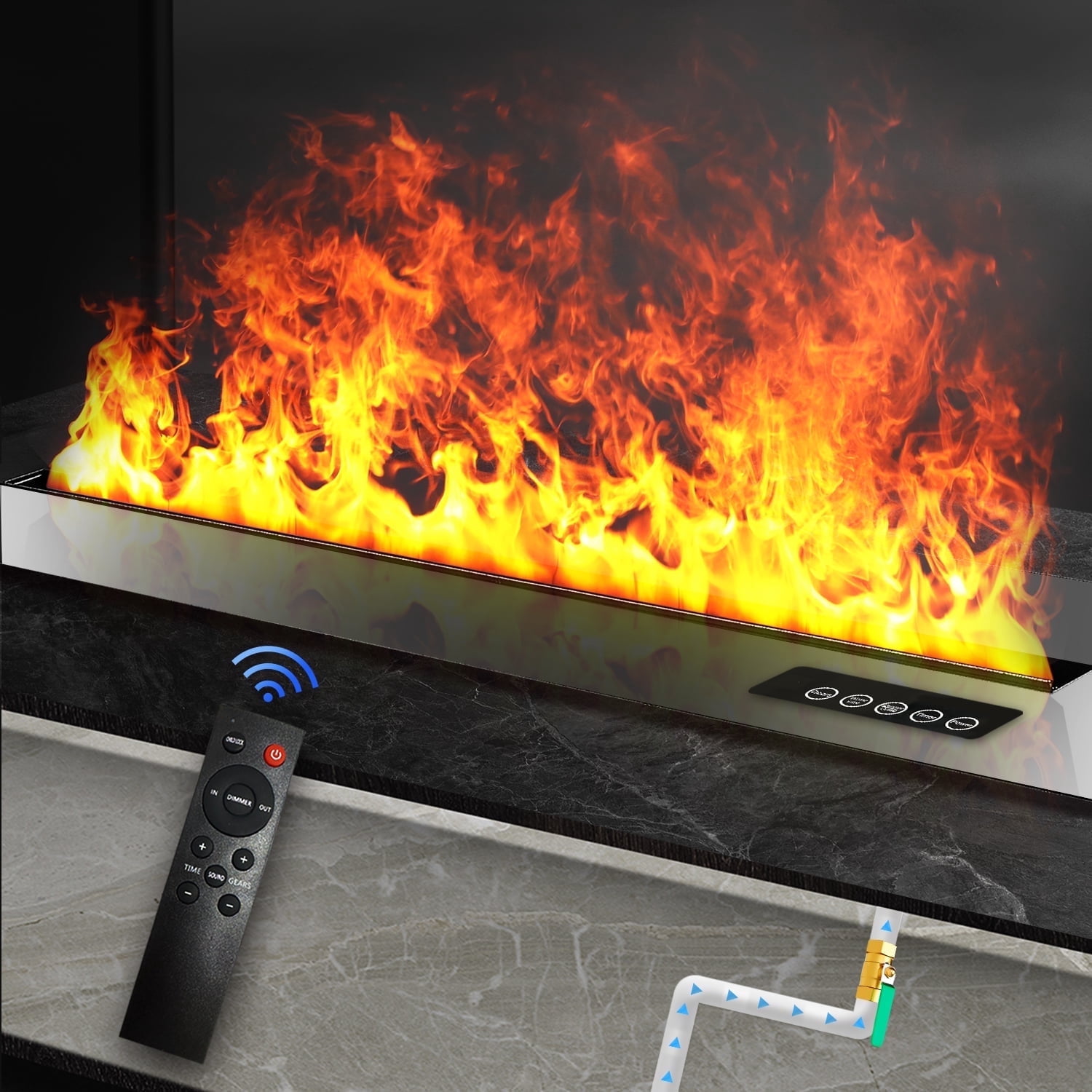47.2" 3D Water Vapor Fireplace Great Decoration for Living Room Bedroom ...