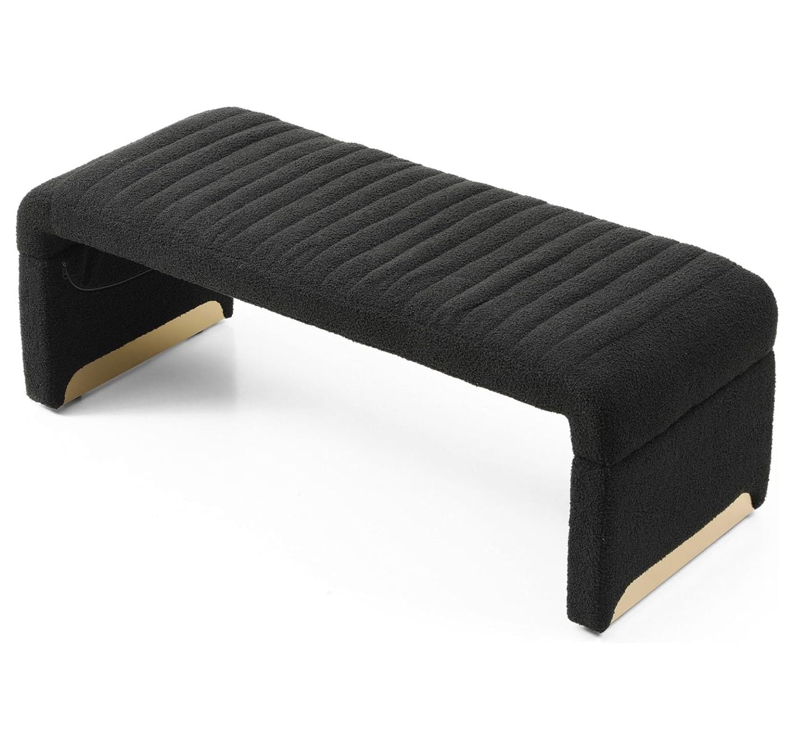 47.2'' Arched Ottoman Bench,Modern Bed Bench with Boucle Fabric,Faux ...