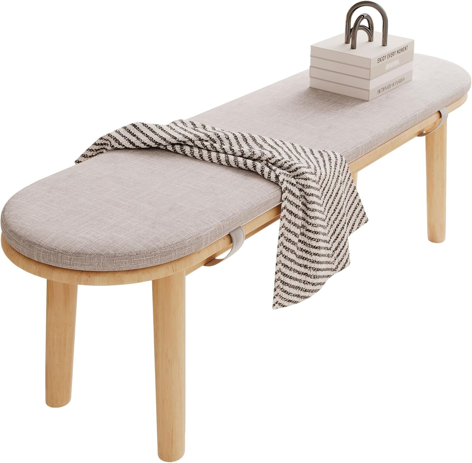47.2" Dining Bench Rubber Wood for 2-4 Person,Bedroom Bench,Window ...