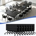 47.2" Folding Conference Table with Lockable Wheels, Mobile Flip Top ...