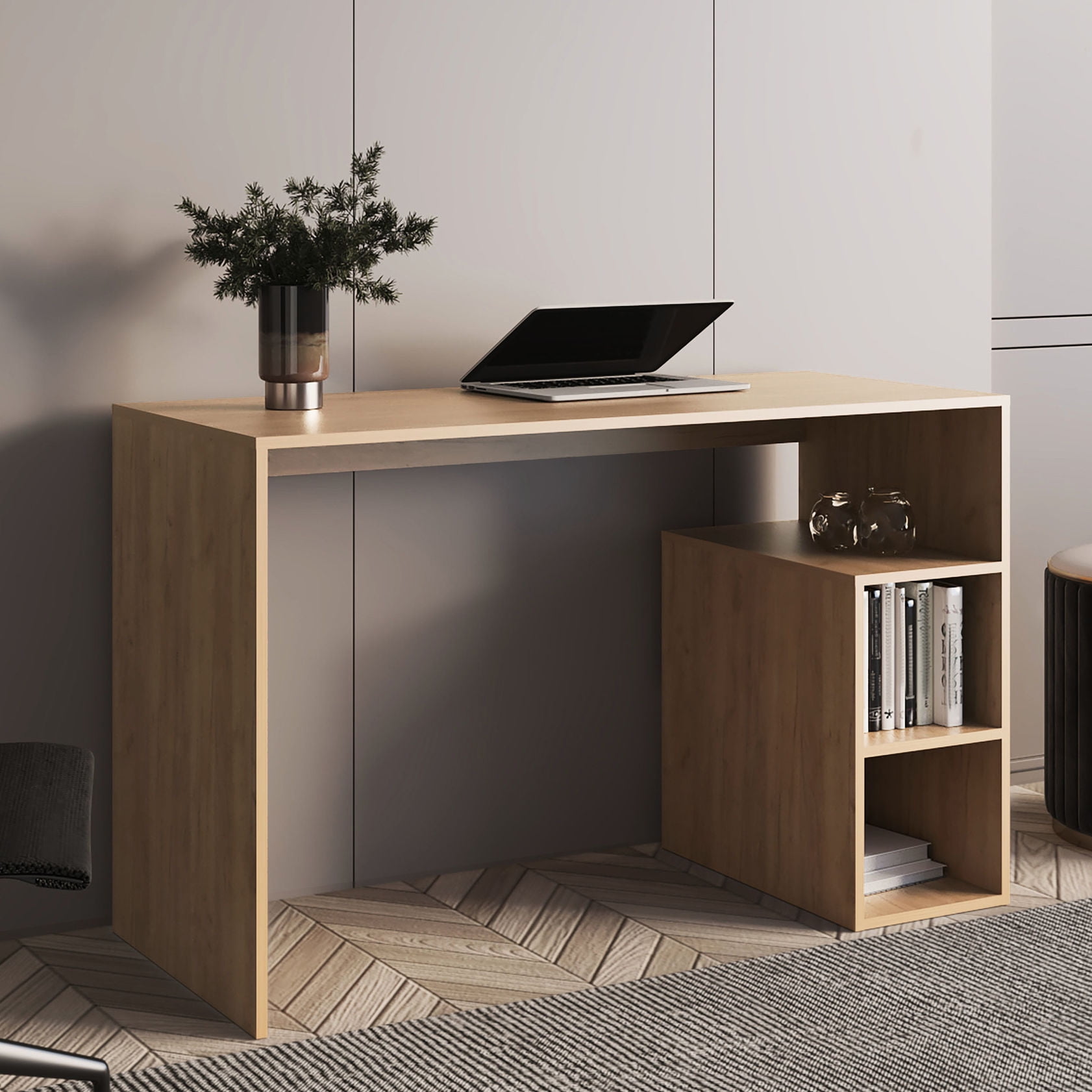 47.2" Freestanding Desk with Oak Main Color / A Functional Addition to ...
