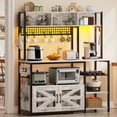 47.2 Inch Baker's Rack with Power Outlets, Storage Cabinet, Wine Rack ...