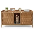47.2 Inch Rattan Double Cat Litter Box Enclosure - Walmart.com