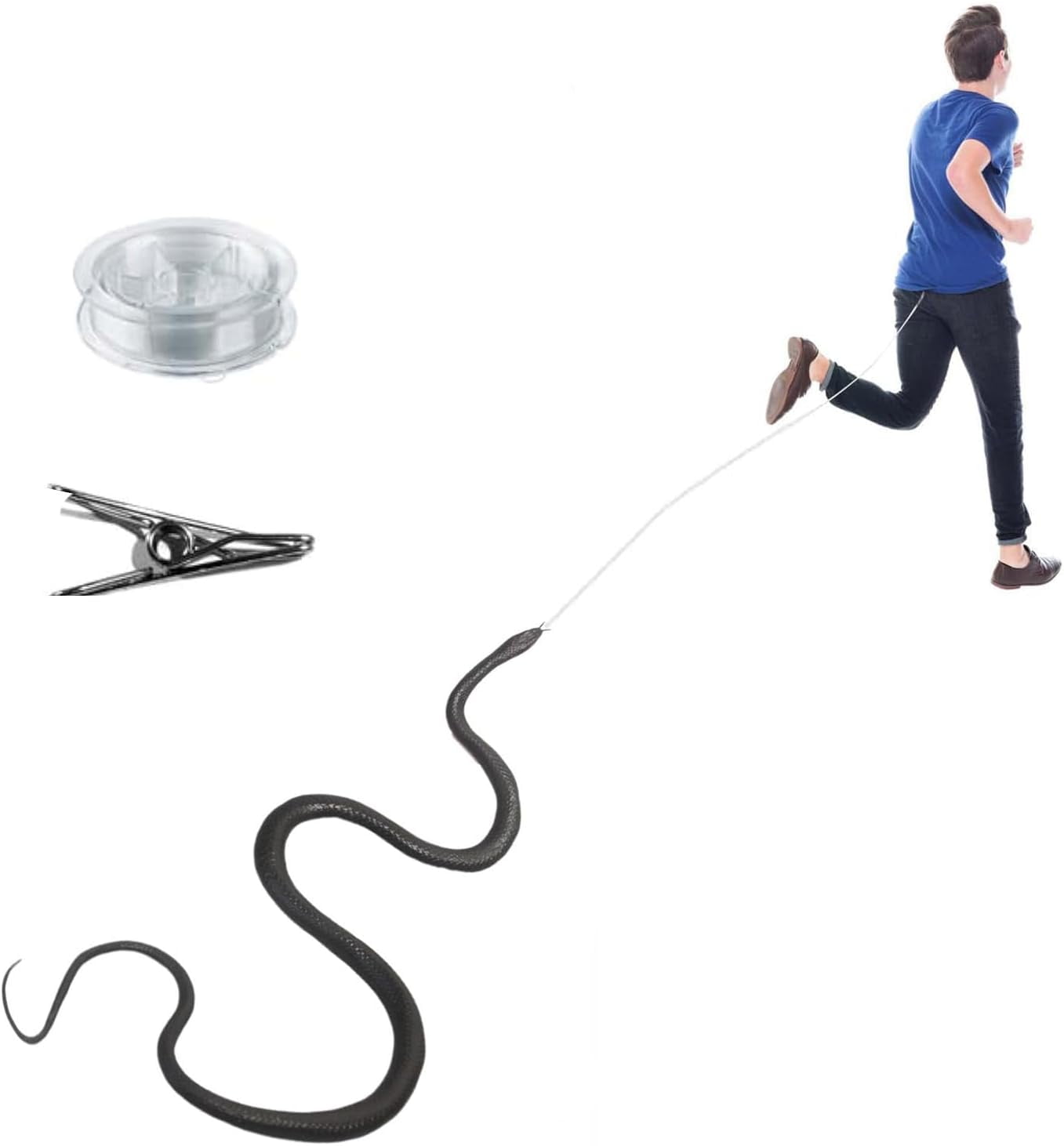 47.2 Inch Snake Prank with String Clip, Snake on a String Prank That ...