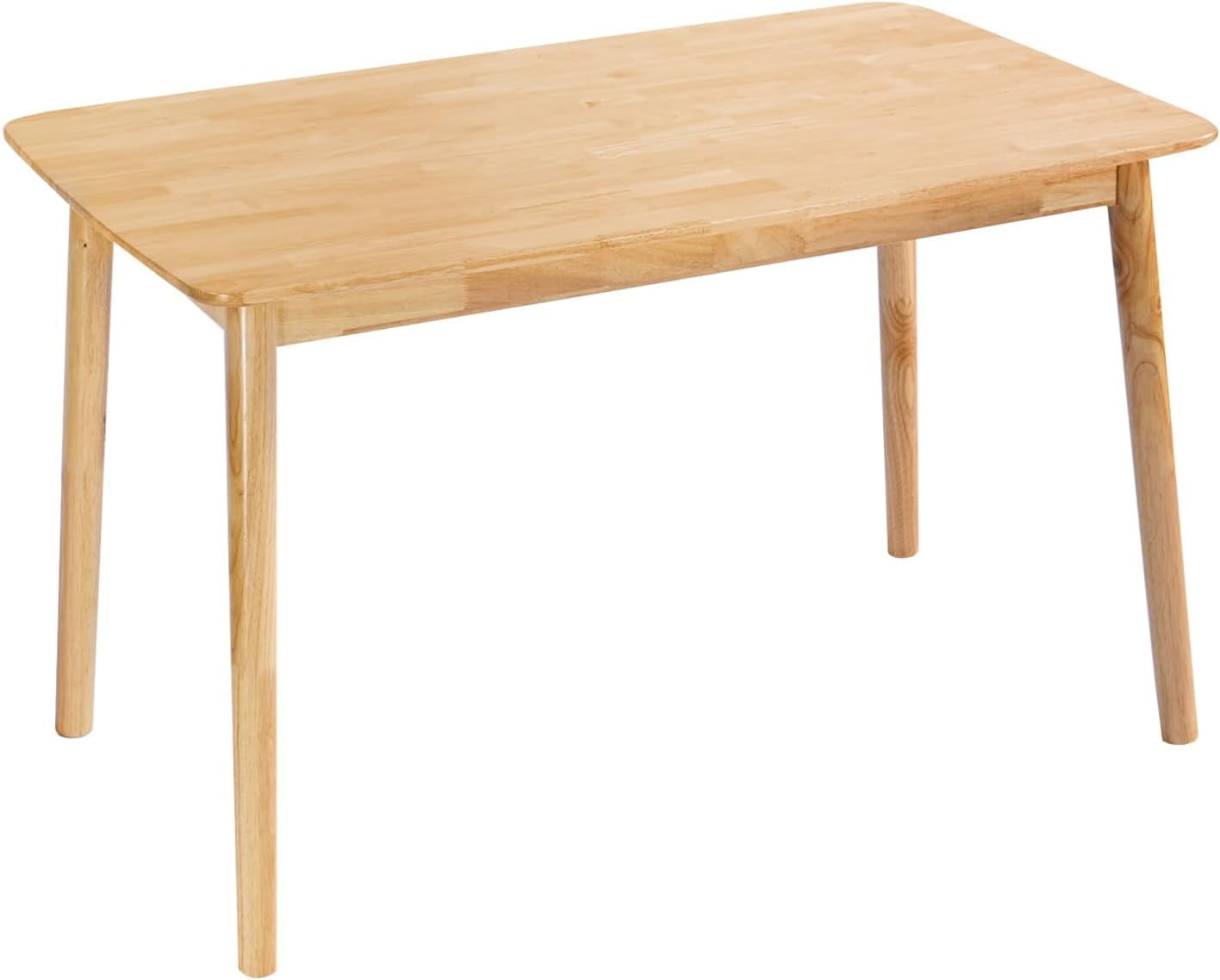 47.2" Mid Century Modern Kitchen Table, Rectangular Oak Wood Dining ...