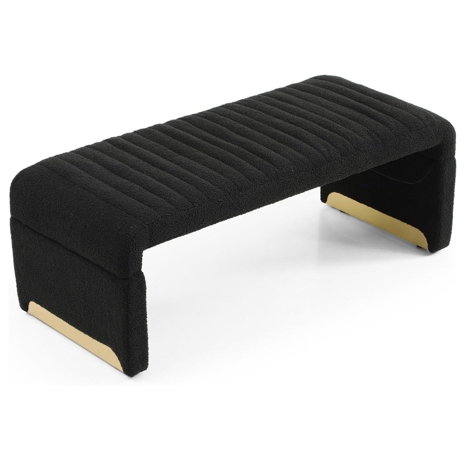 47.2'' Modern Bedroom Bench End of Bed, Faux Fur Ottoman Benches with ...