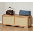 47.2" Rattan Storage Ottoman Bench Chest, End of Bed Bench, Storage ...
