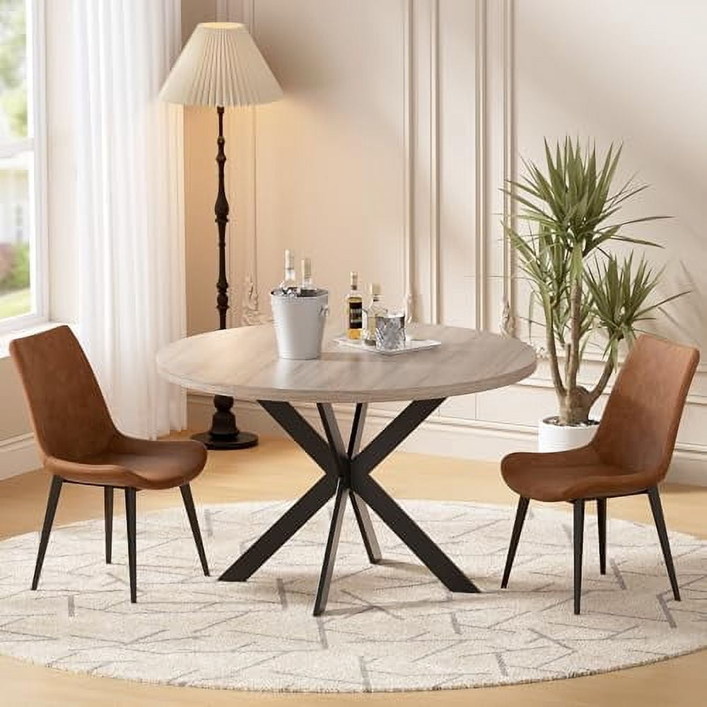 47.2" Round Dining Table for 4, Modern Farmhouse Kitchen & Dining Room ...