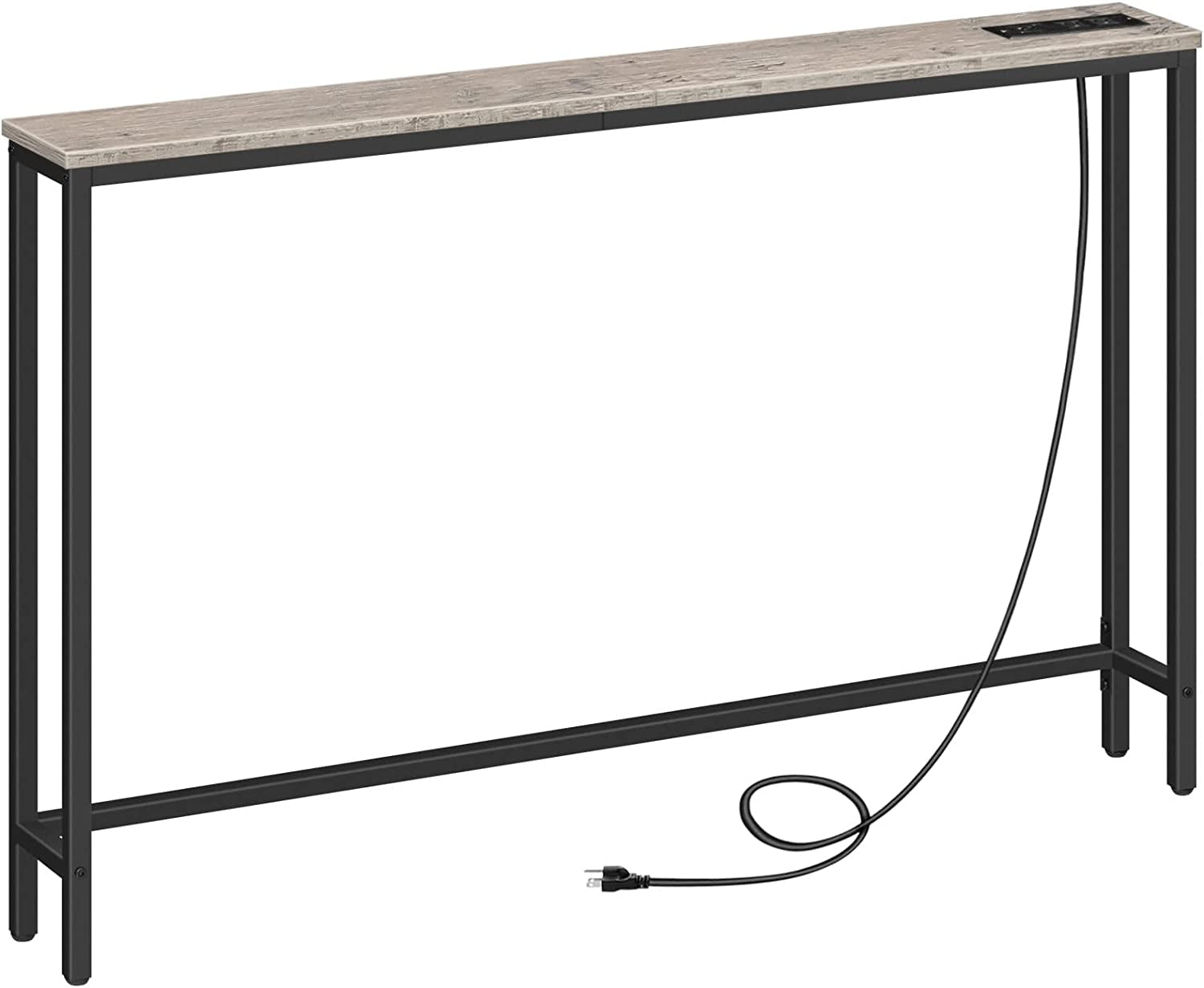 47.2" Skinny Console Table with Power Outlets, 5.9" Behind Couch Table ...