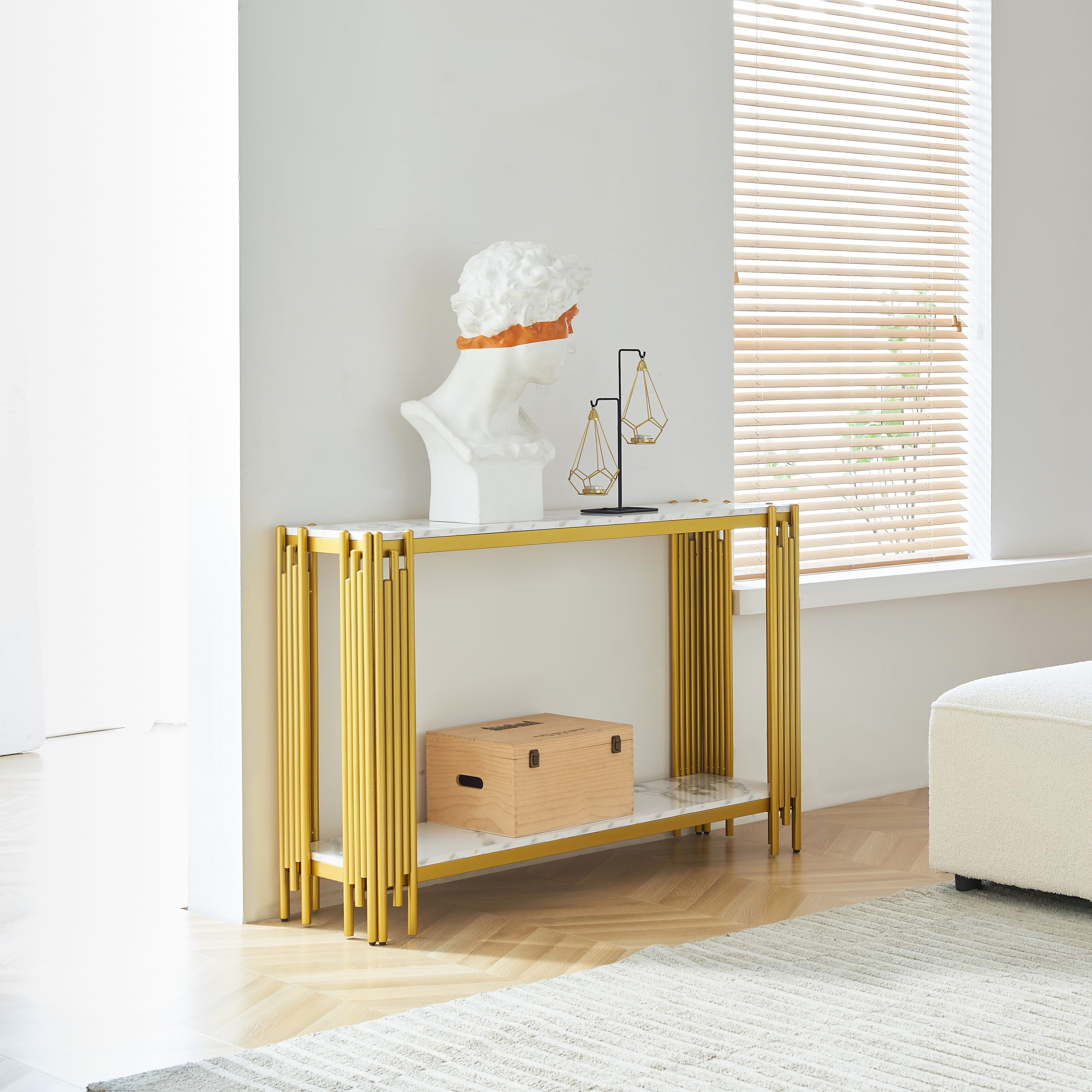 47.2 x 13.8'' Modern Console Table, Slim Contemporary Entryway Table ...