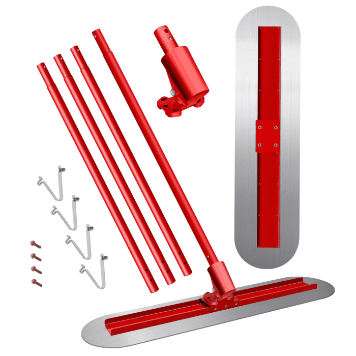 47.2''x11.8'' Concrete Bull Float Kit, Round End Trowel Aluminum ...