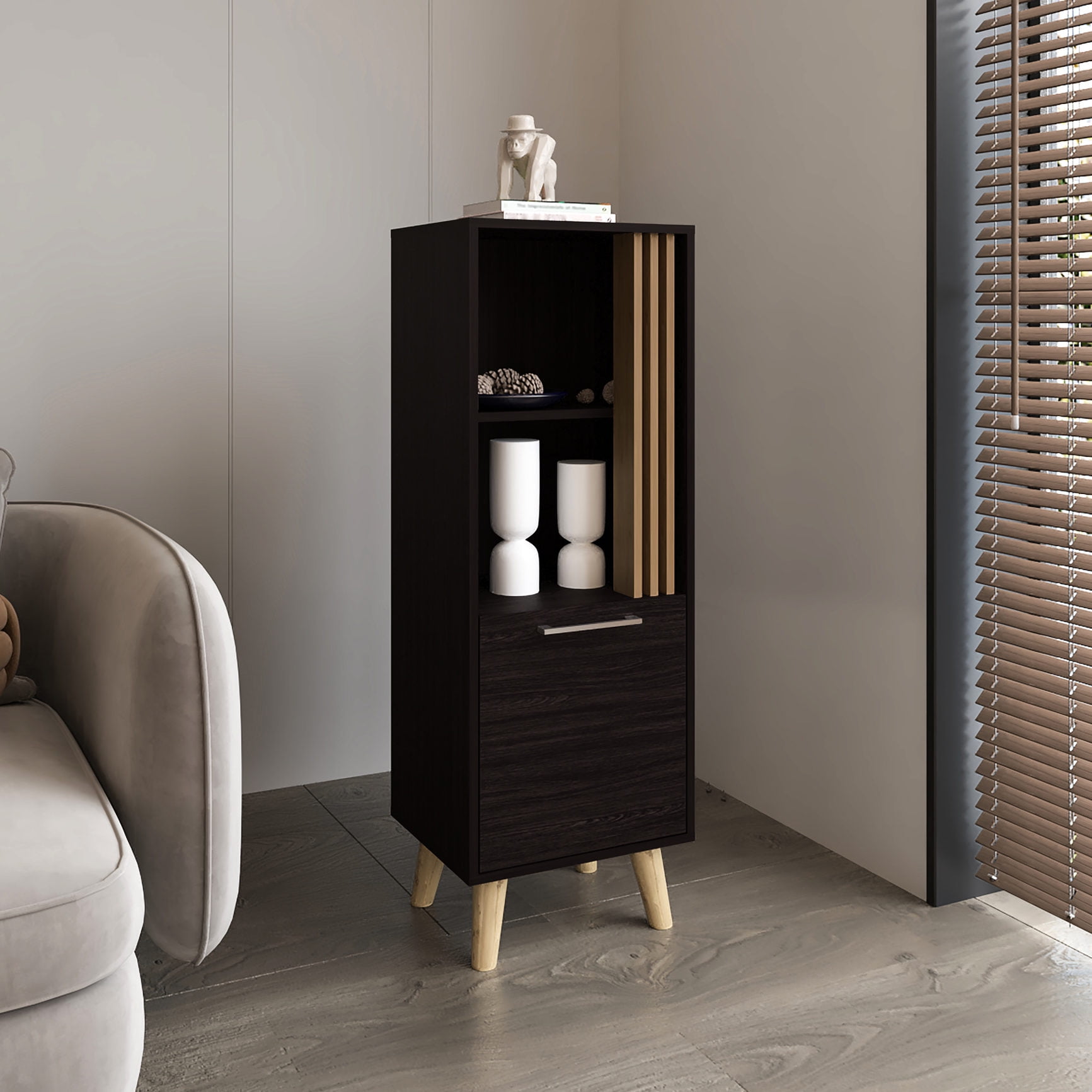 47.20 in. High, Particle Board - Display and closed storage combination ...
