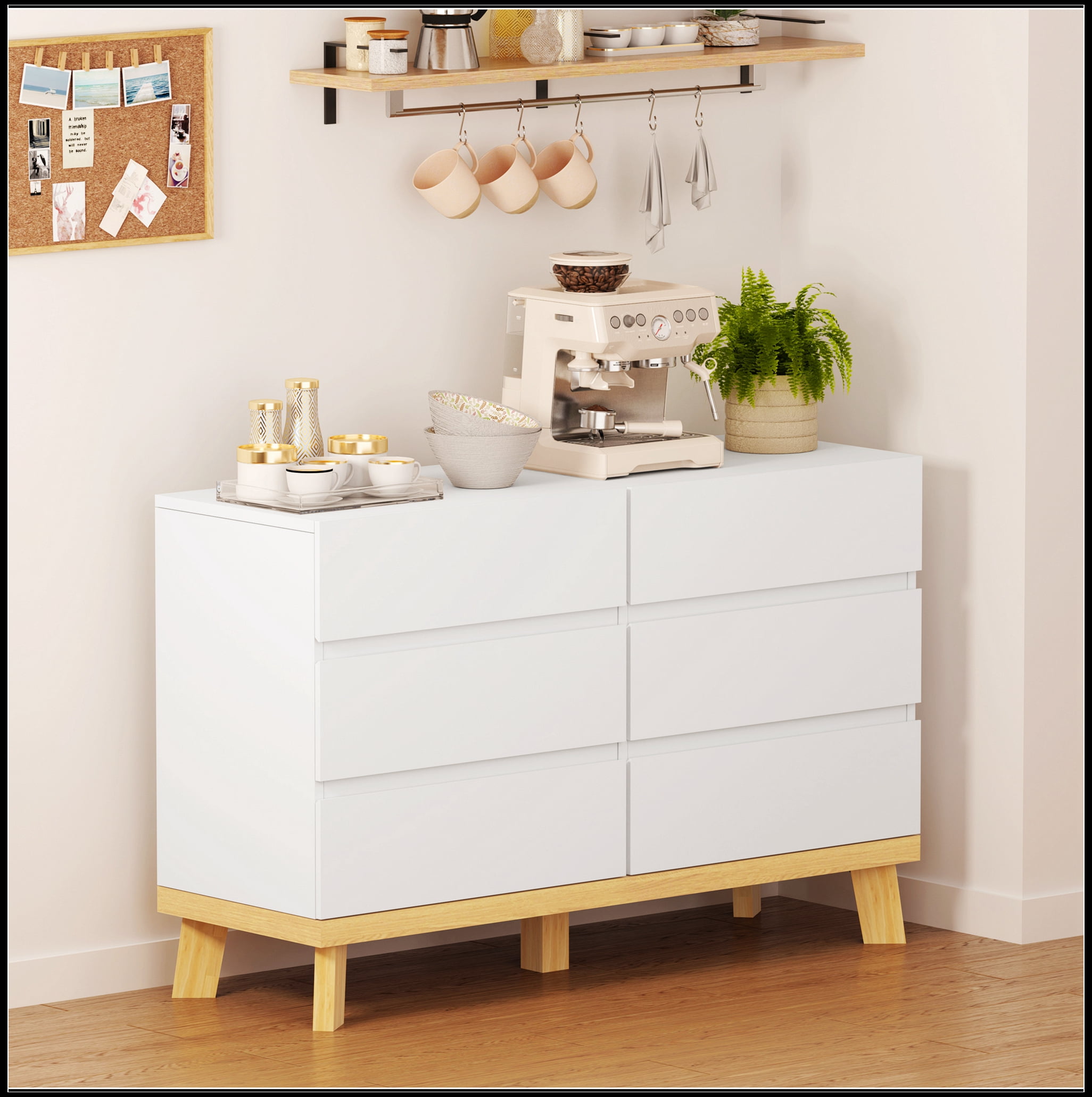 47.24"6-Drawers MDF Storage Cabinet,for Bedroom,Living Room,Dining Room ...