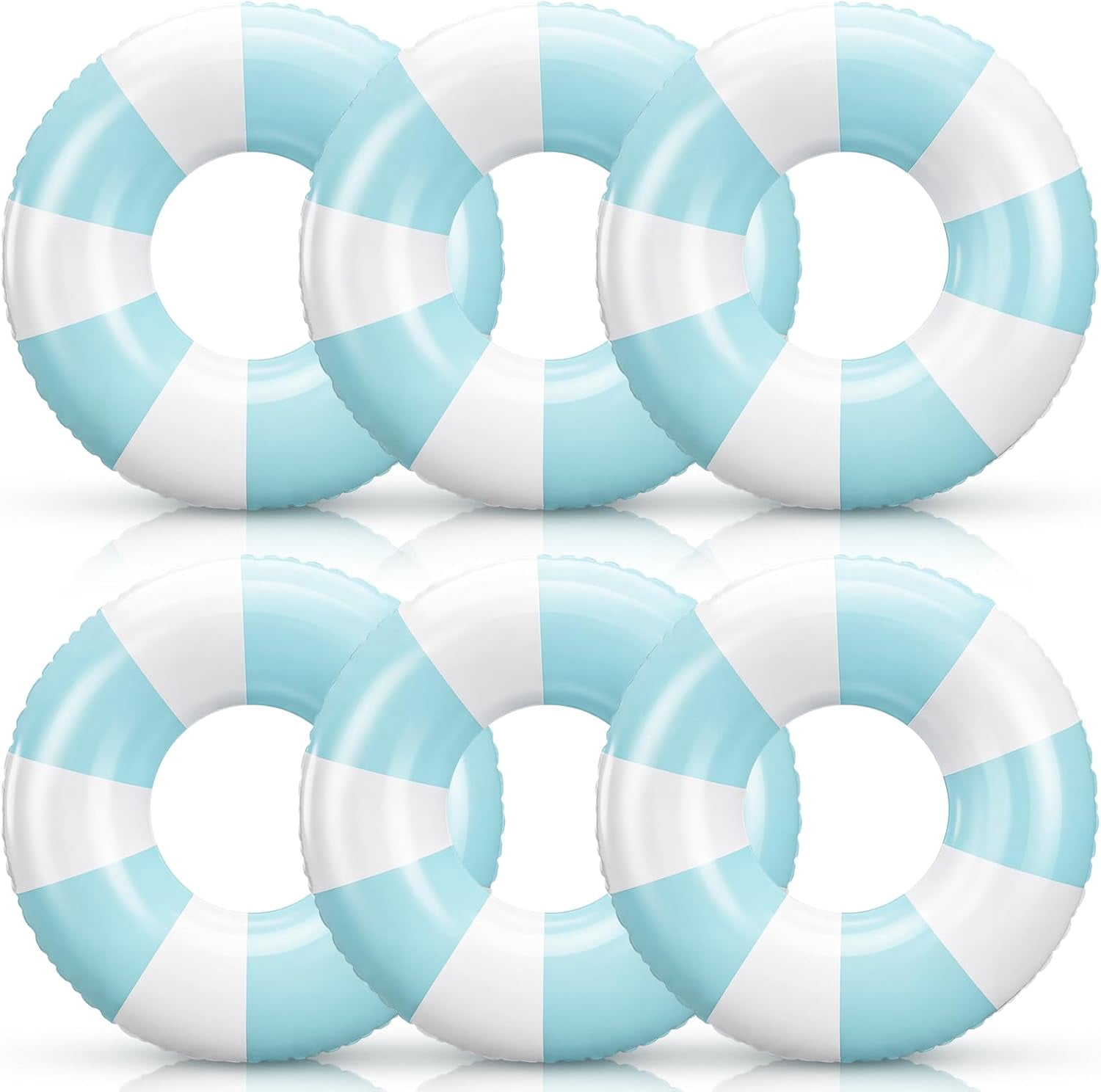 47.24 Inch Jumbo Inflatable Pool Floats for Adult White Striped Pool ...