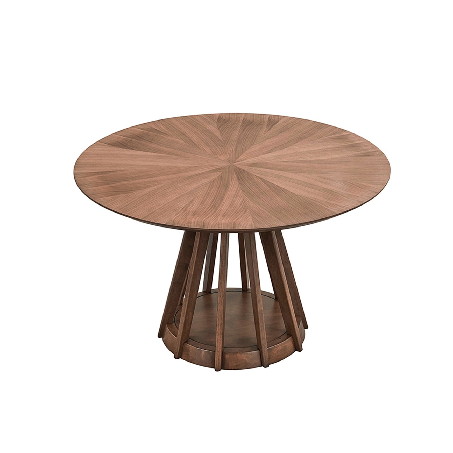 47.24 Inch Round MDF Dining Table - Veneer Splice Aesthetic - Suitable ...