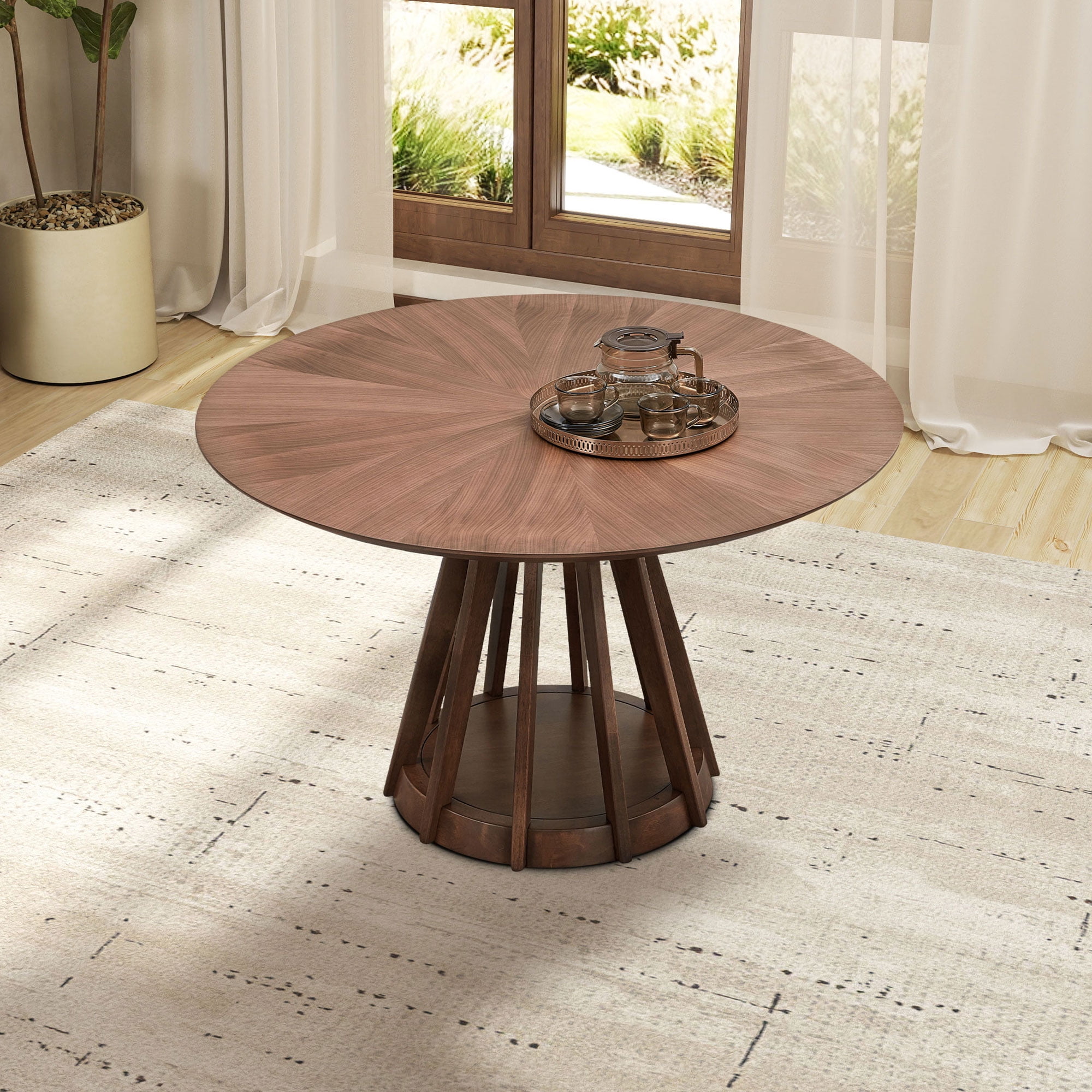 47.24 Inch Saving Place Table,Wooden Dining Table for 4 Persons,Modern ...