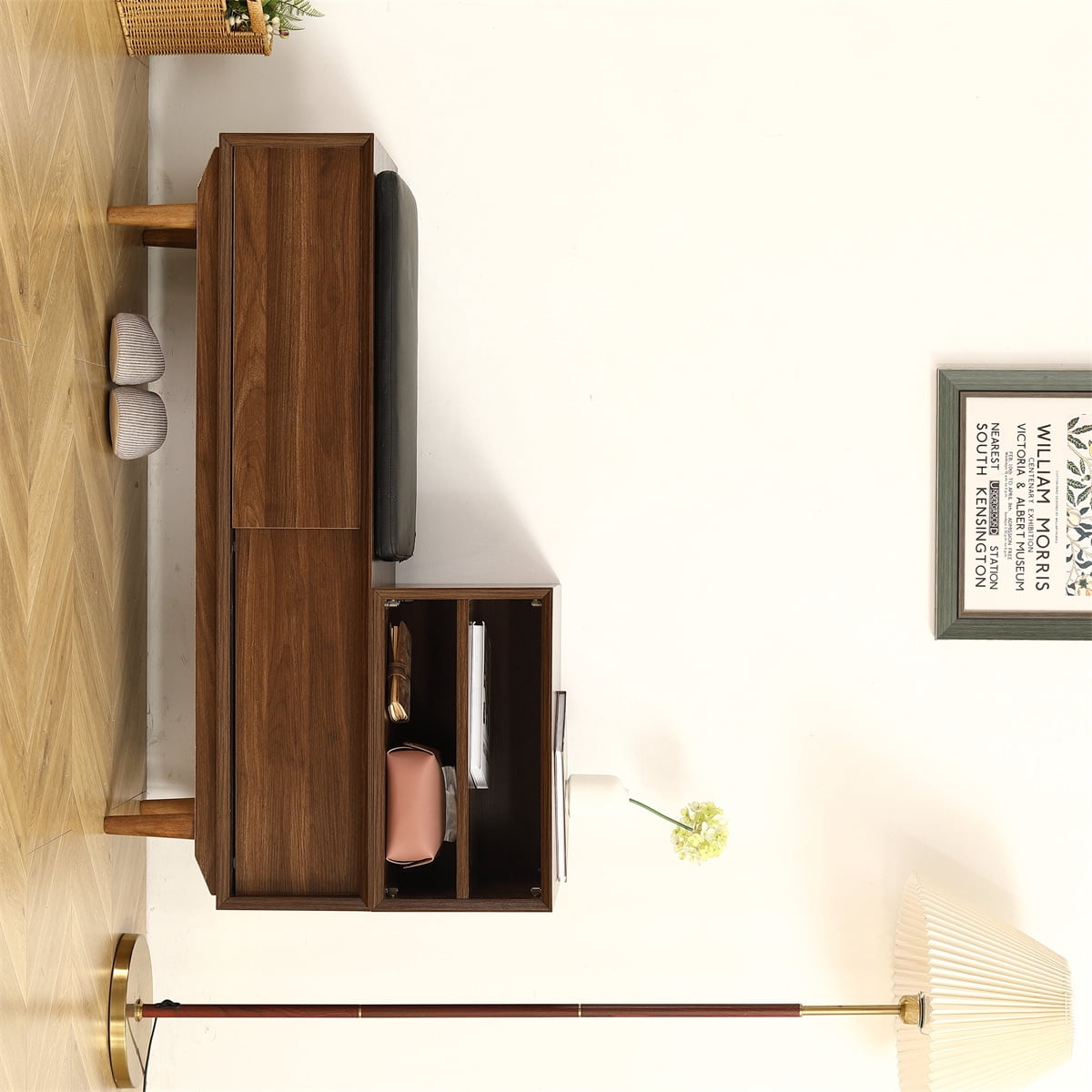 47.24 Inch Shoe Storage Bench Entryway Modern Shoe Changing Cabinet ...