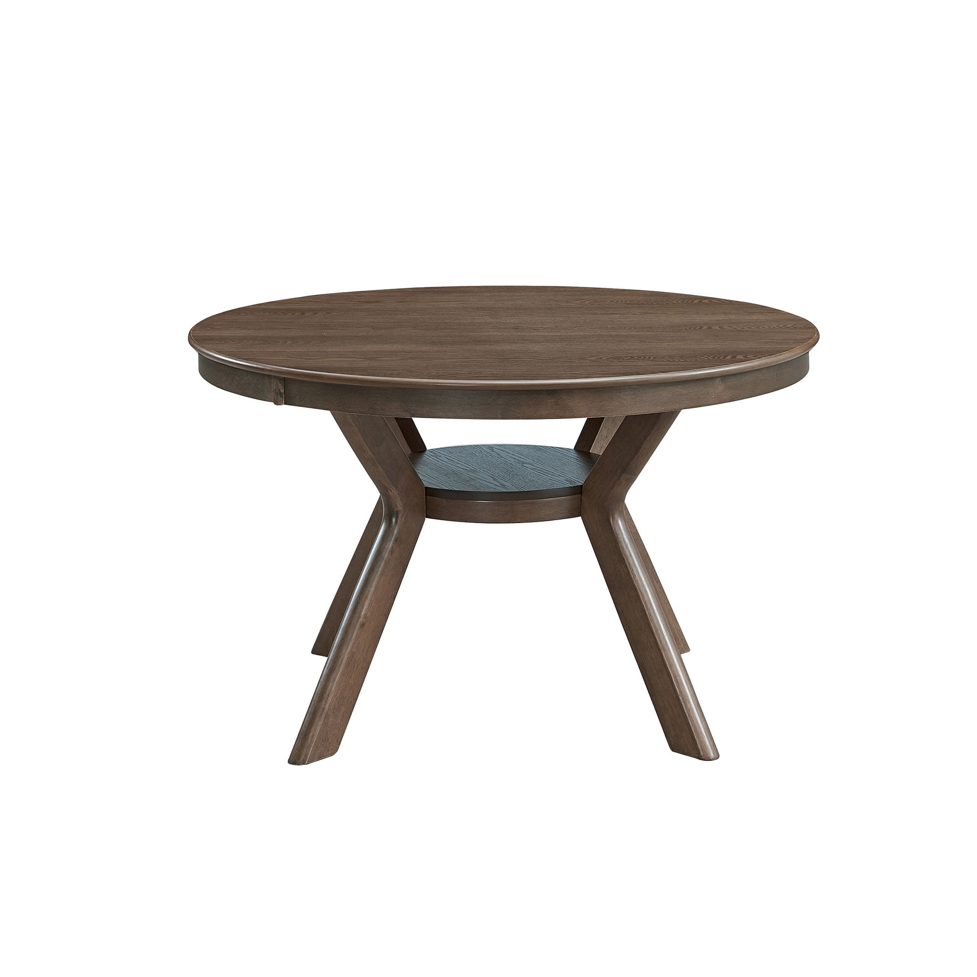 47.24''Round Rubber Wood Dining Table for 4-6 with Wooden Trestle ...